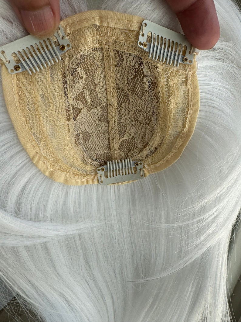 Till Style Pure White Hair Toppers for Women Real Part /clip in Topper ...