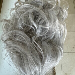 Tillstyle White Grey Clip in Ponytail Claw Clip Pony Tail Real Hair ...