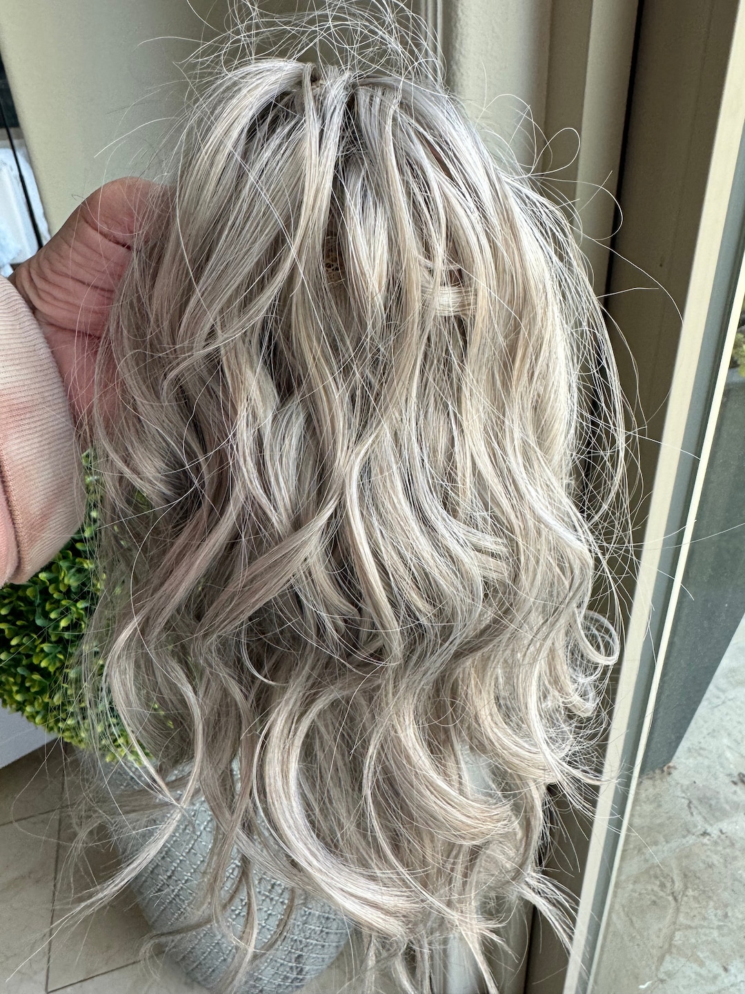 Tillstyle Ashblonde Grey Clip in Ponytail Claw Clip Pony Tail Ash Brown ...