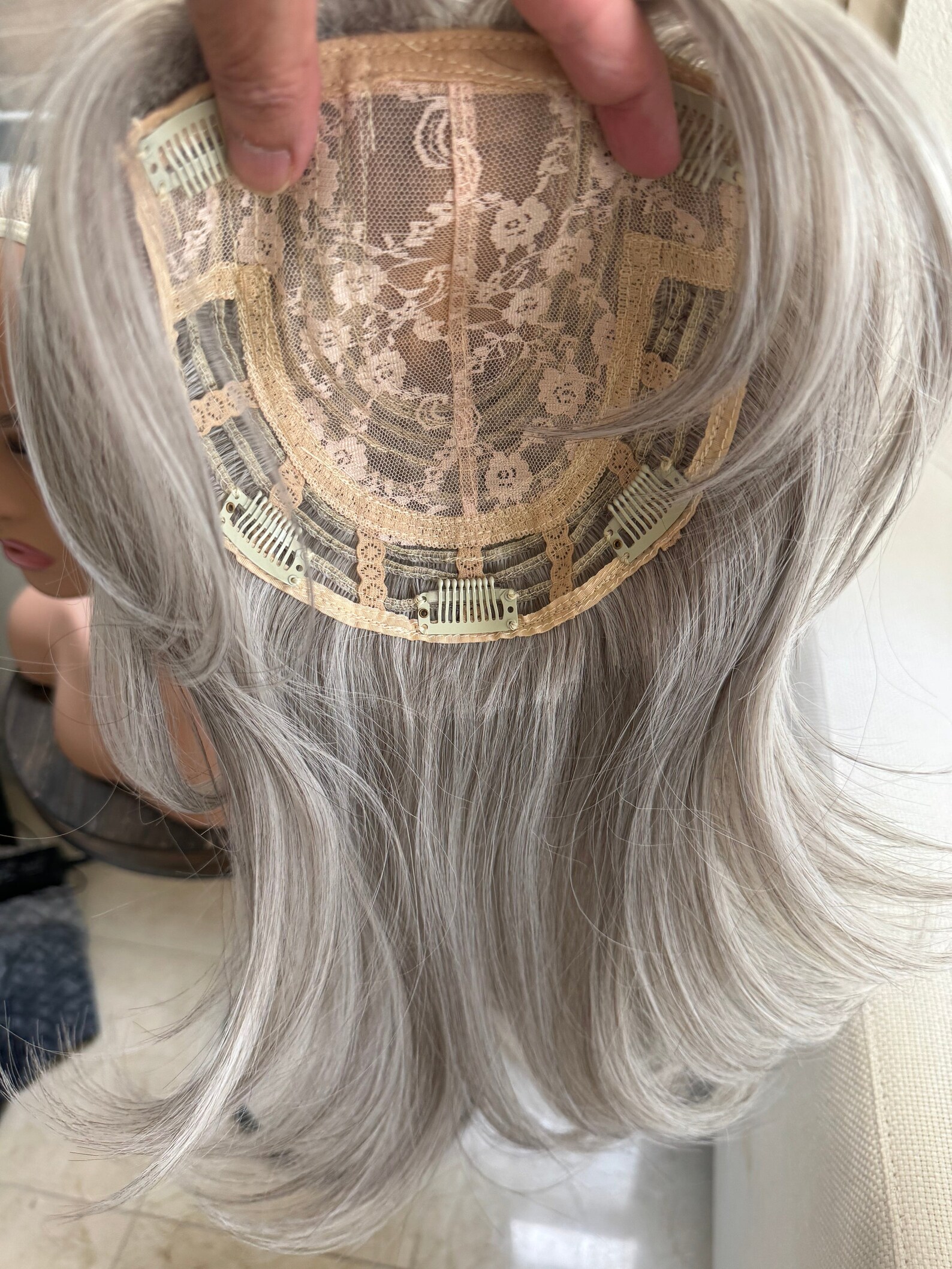 Till Style Silver Brownish White Hair Toppers for Women / Bangs - Etsy