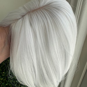 Till Style Pure White Hair Toppers for Women Real Part /clip in Topper ...