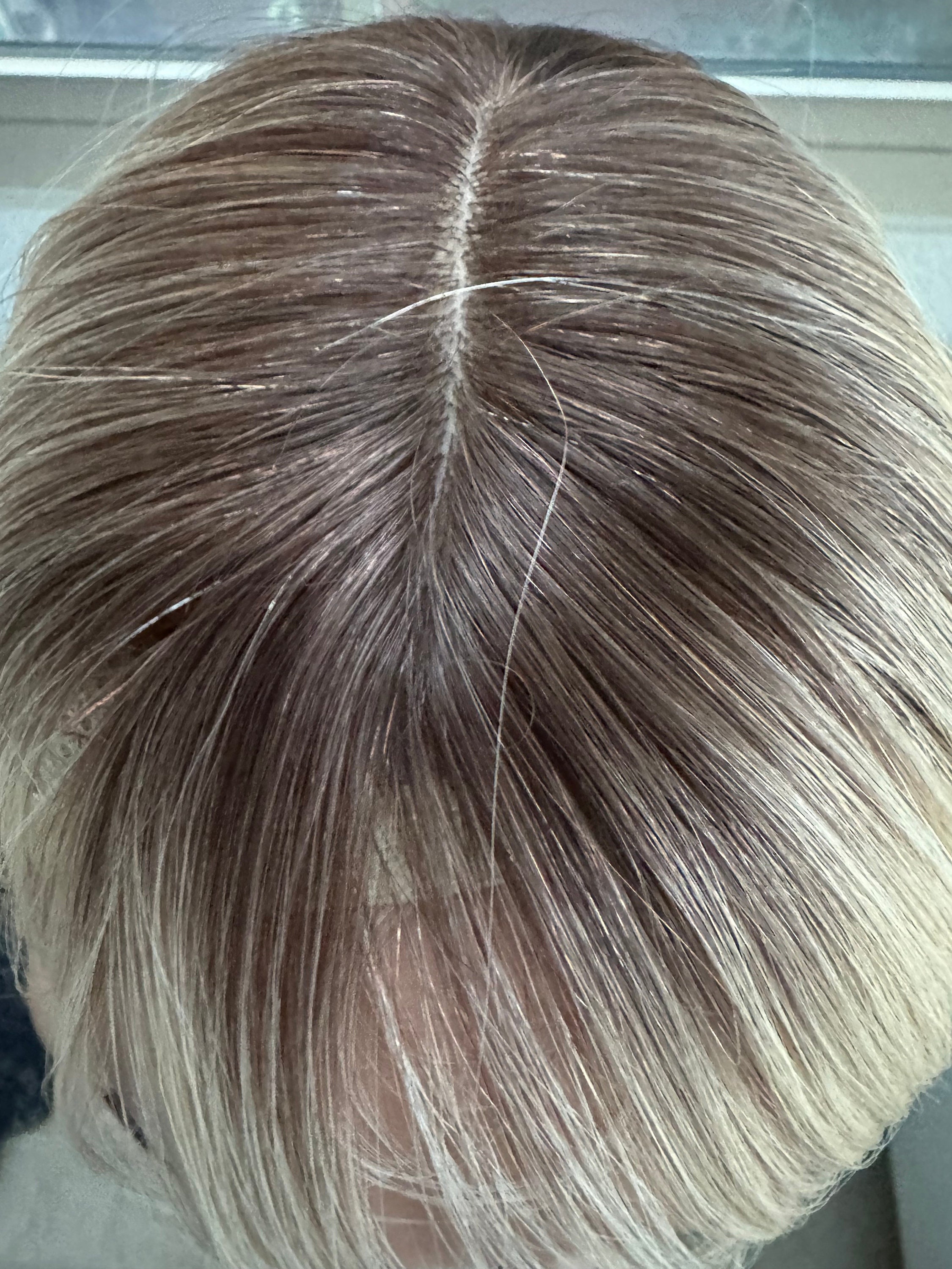 Till Style Remy Human Hair Toppers With Bangs Blonde Ombre Brown Roots ...