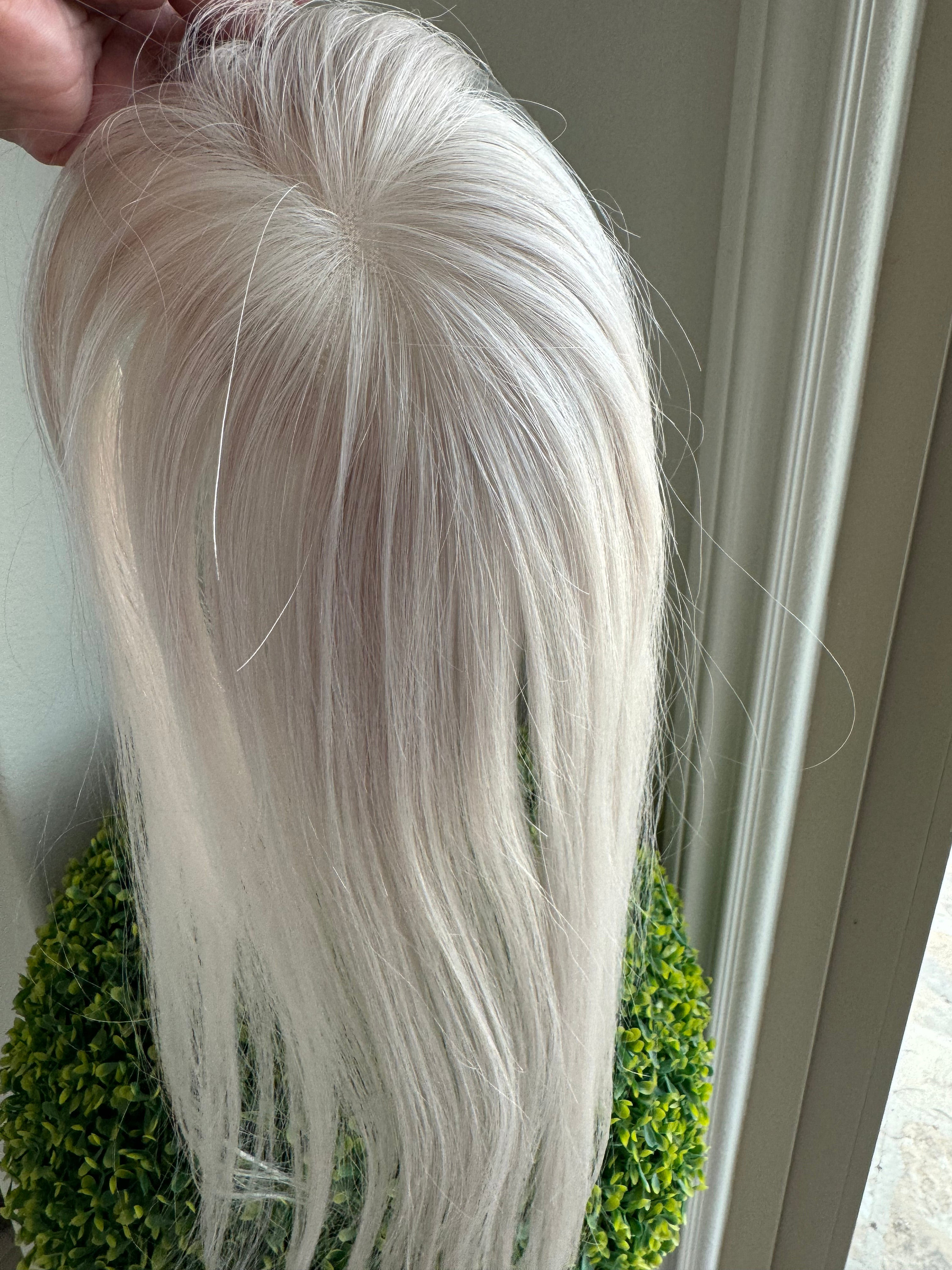 Tillstyle White Human Hair Toppers for Women Virgin Hair White Blonde ...