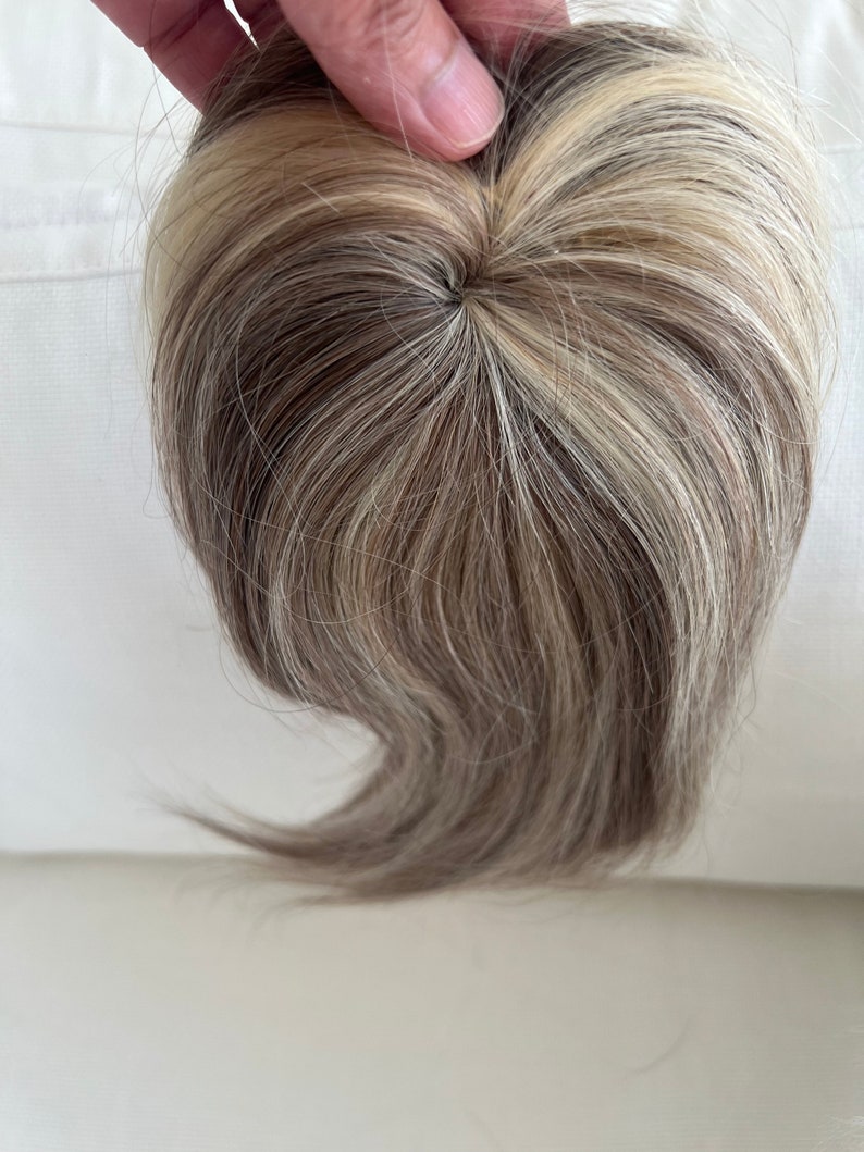 Tillstyle Top Hair Piece 100%human Hair Ash Brown/ Bleach Blonde ...