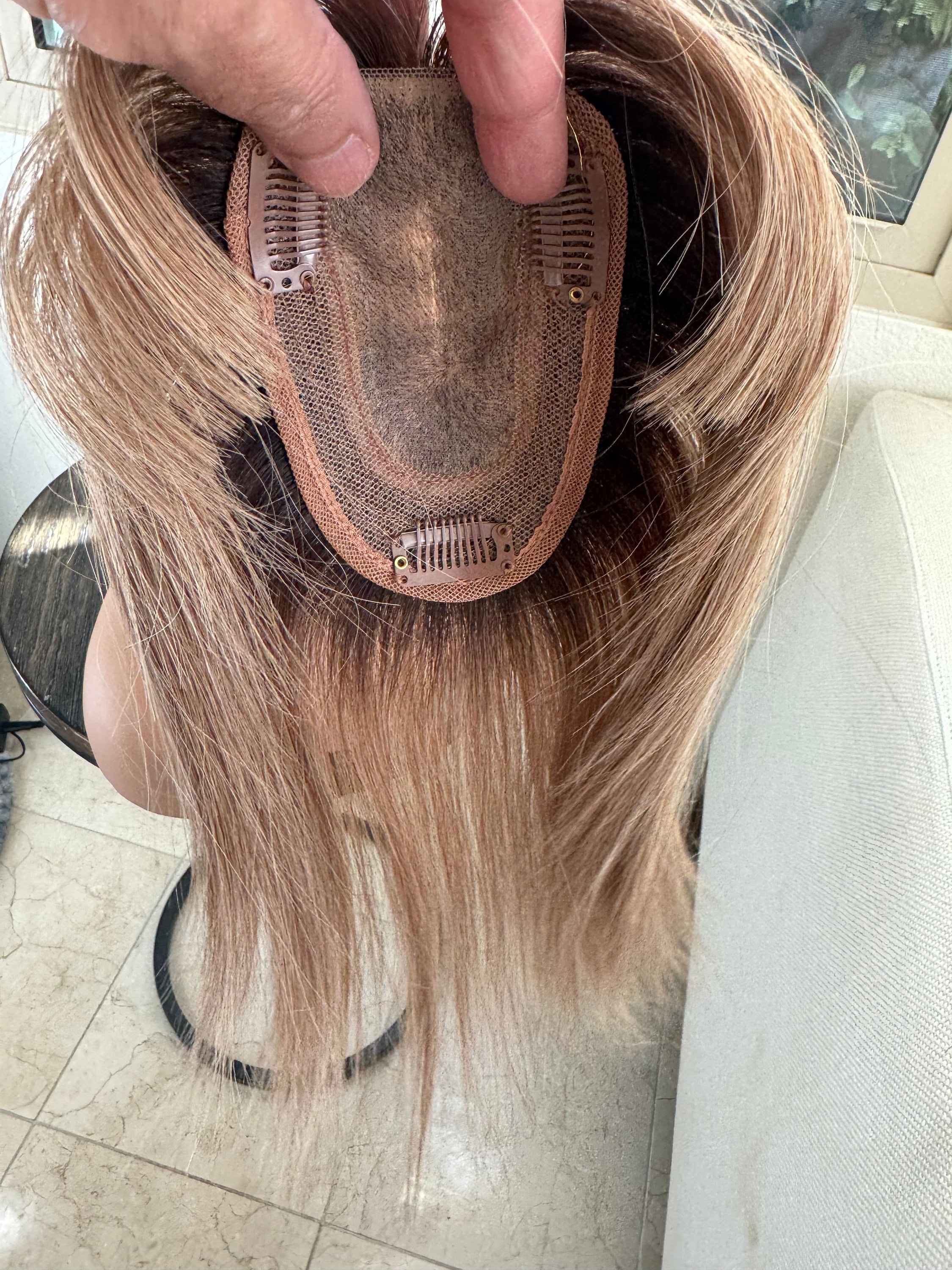 Till Style Remy Human Hair Toppers With Bangs Brown Highlighted - Etsy