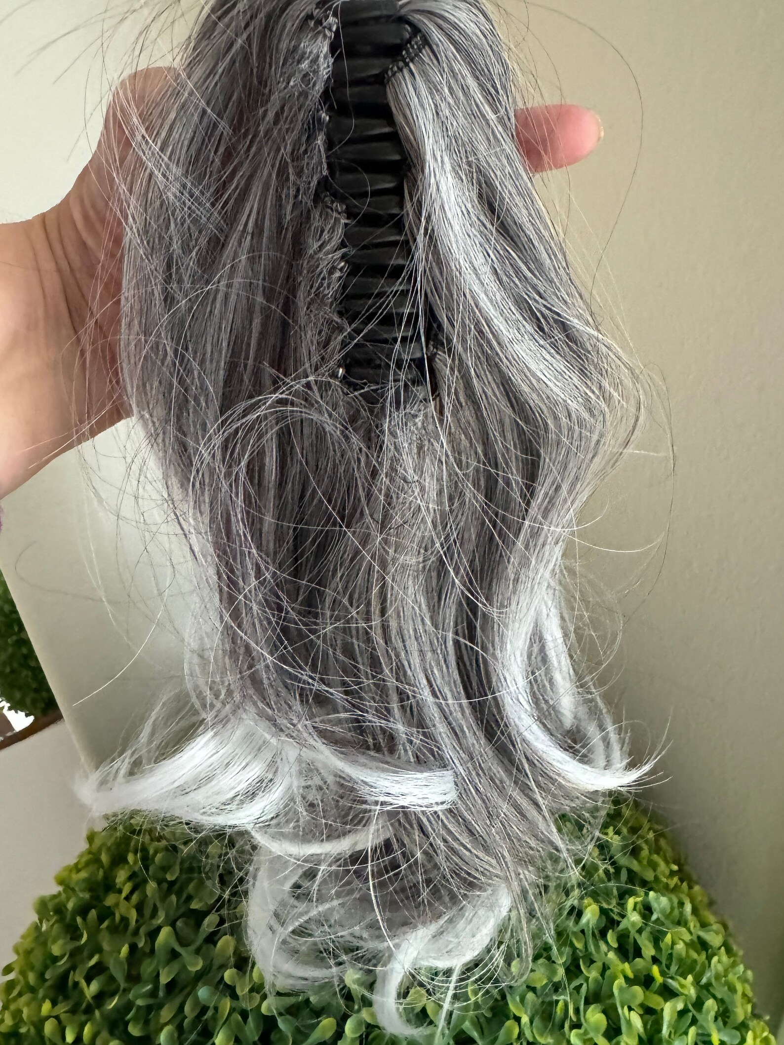 Tillstyle Dark Salt and Pepper Dark Grey Claw Clip Ponytail - Etsy