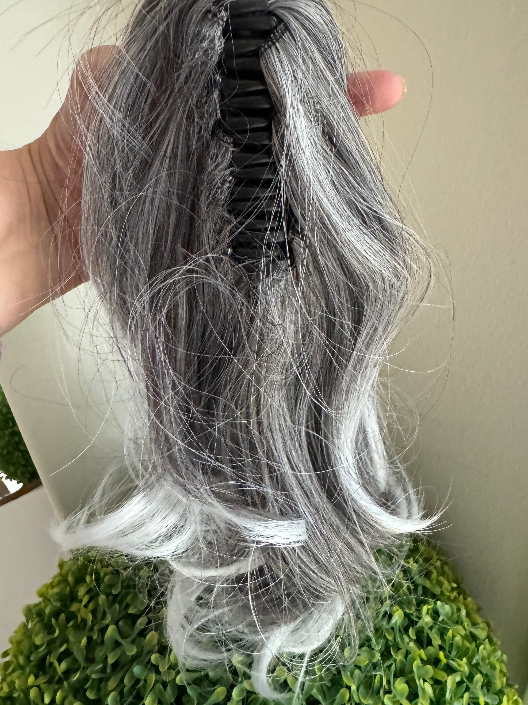 Tillstyle Dark Salt and Pepper Dark Grey Claw Clip Ponytail - Etsy