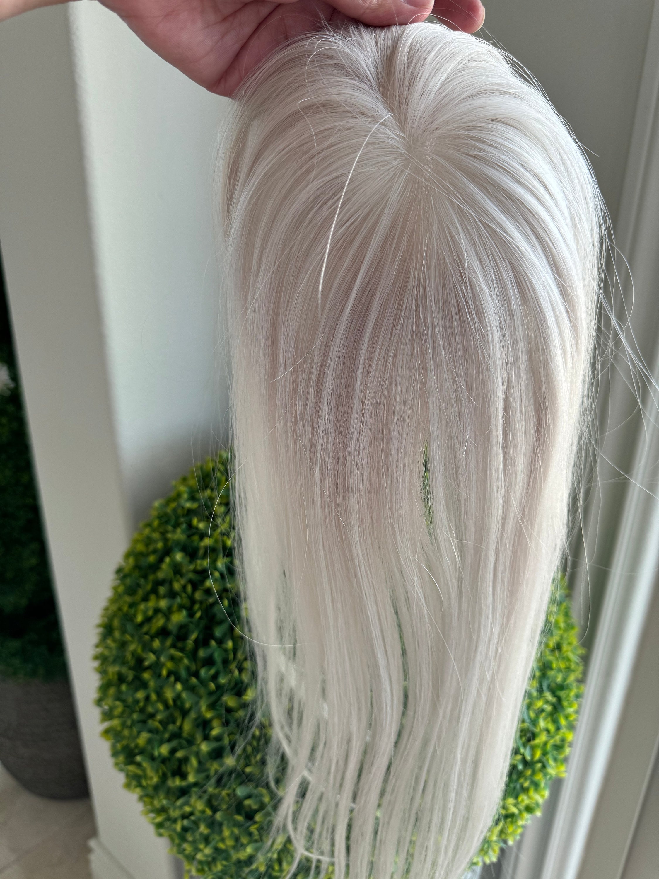 Tillstyle White Human Hair Toppers for Women Virgin Hair White Blonde ...