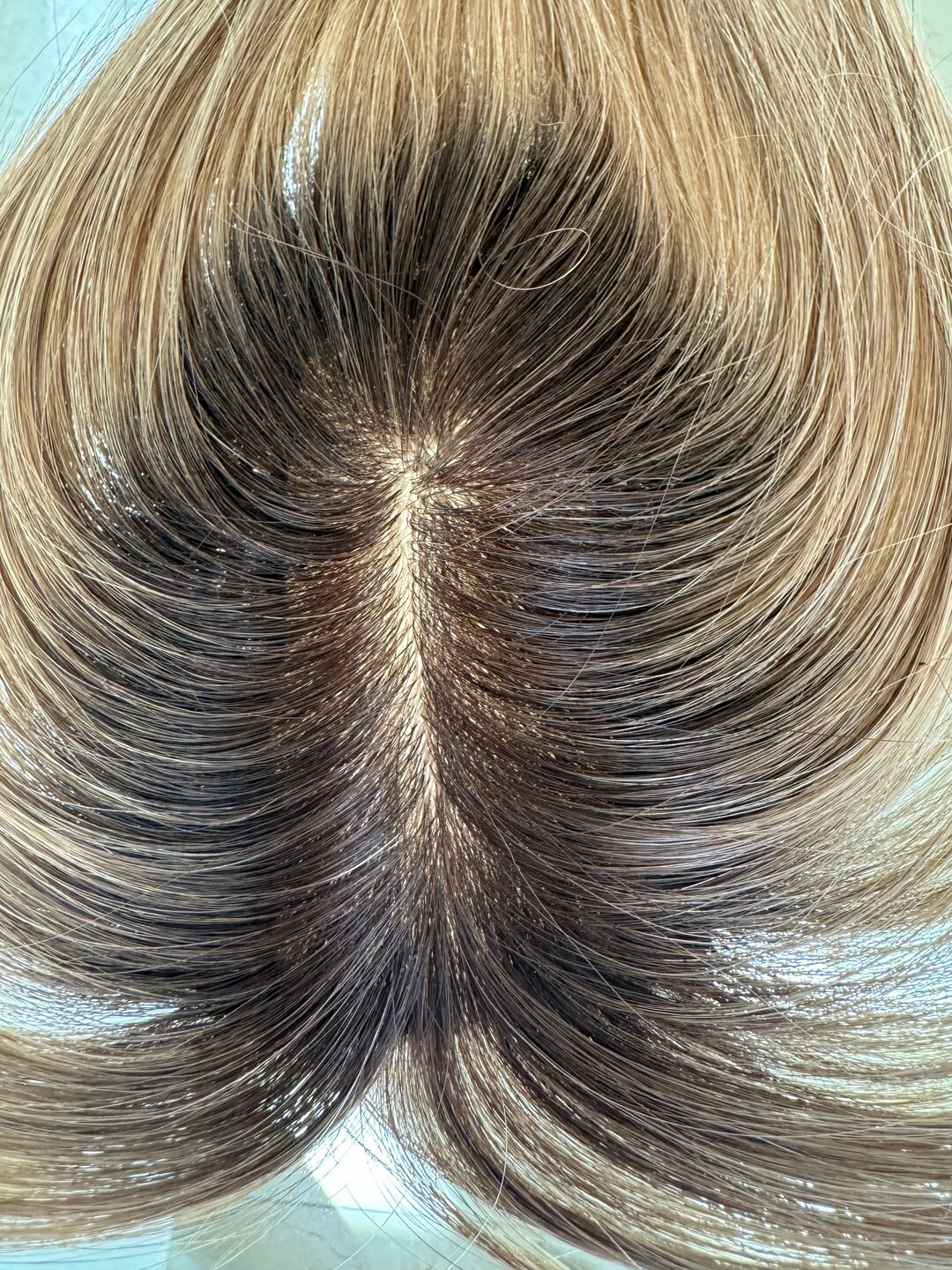 Till Style Remy Human Hair Toppers With Bangs Ash Blonde With Dark ...