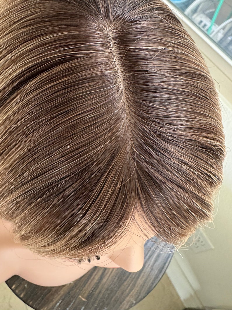 Till Style Remy Human Hair Toppers With Bangs Ombre /brown Roots - Etsy