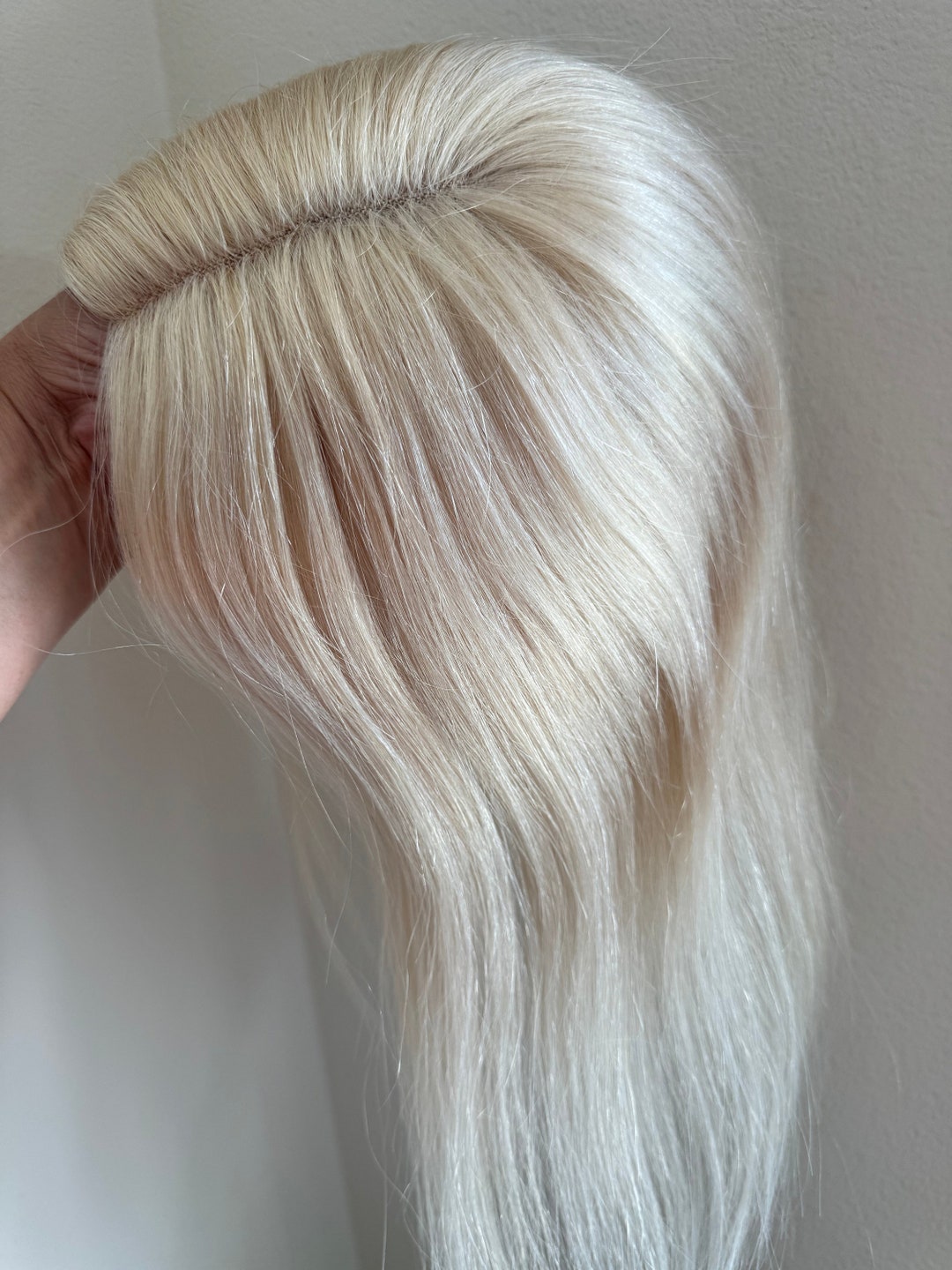Tillstyle Ash Blonde /platinum Blonde Remy Human Hair Toppers for Women ...