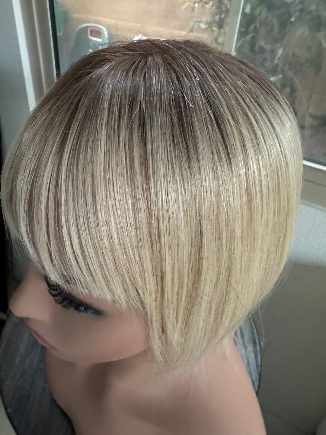 Till Style Remy Human Hair Toppers With Bangs Blonde Ombre Brown Roots ...