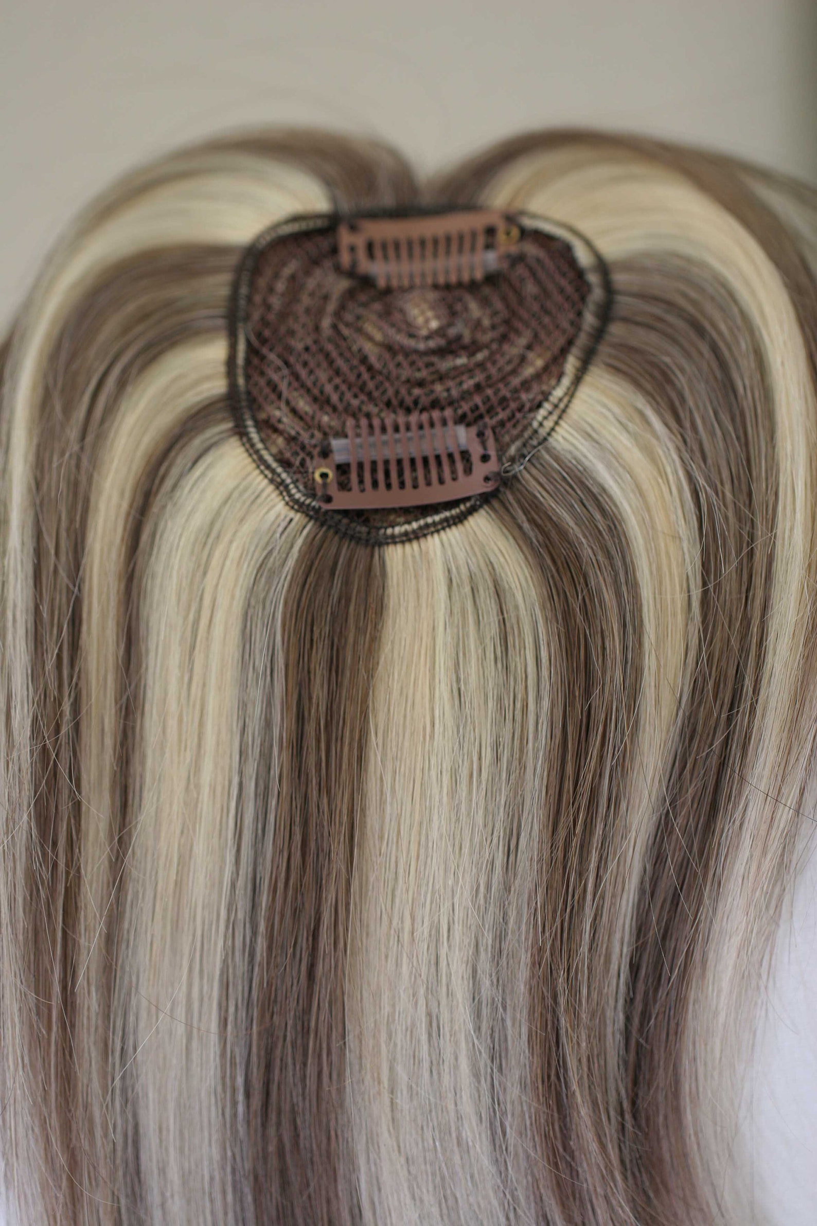 Human Hair Topper Hairpiece Centerpiece Thinning Crown Ash Blonde and ...