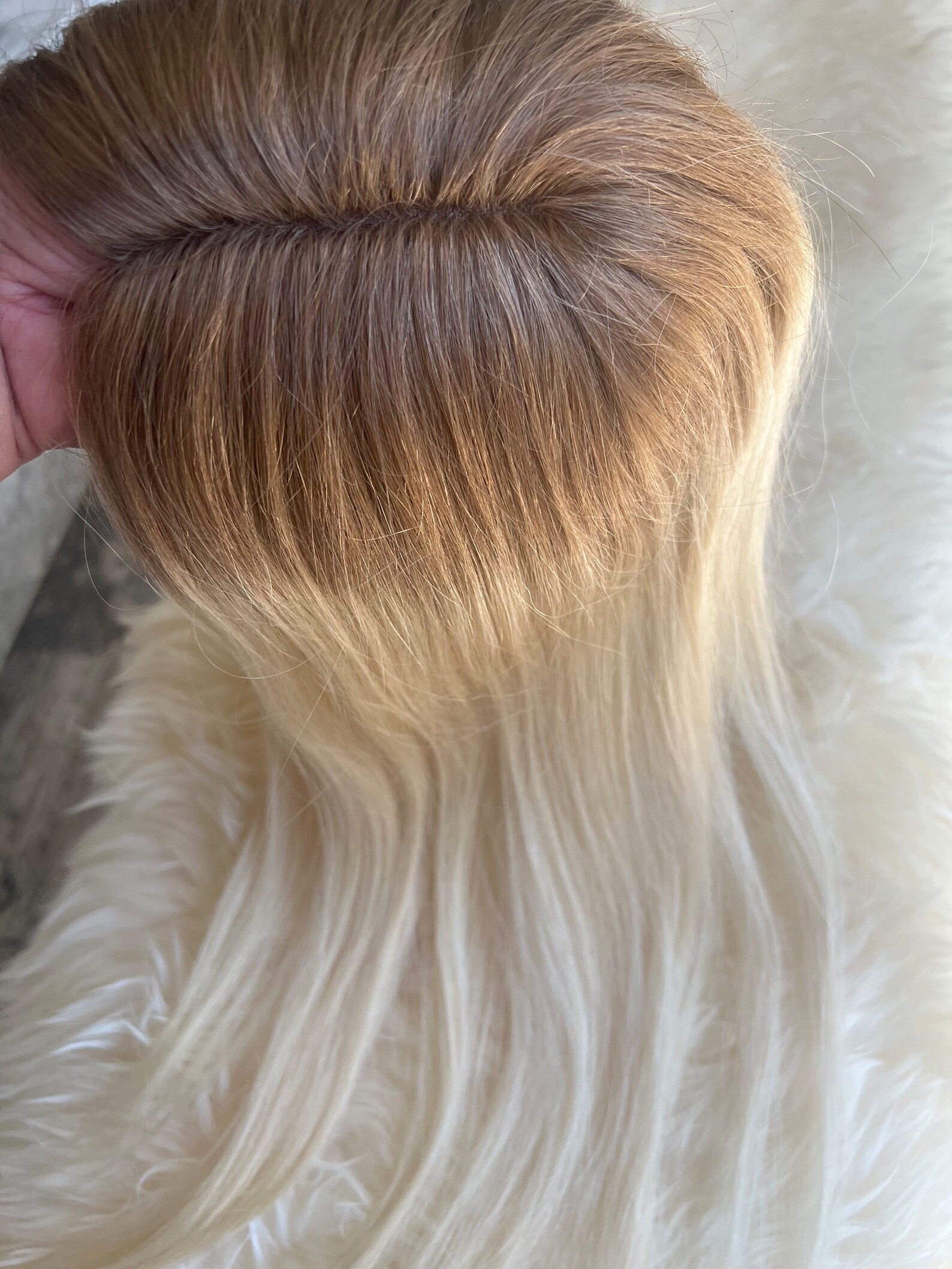 Tillstyle Blonde Human Hair Topper Dark Rooted Mono Base - Etsy
