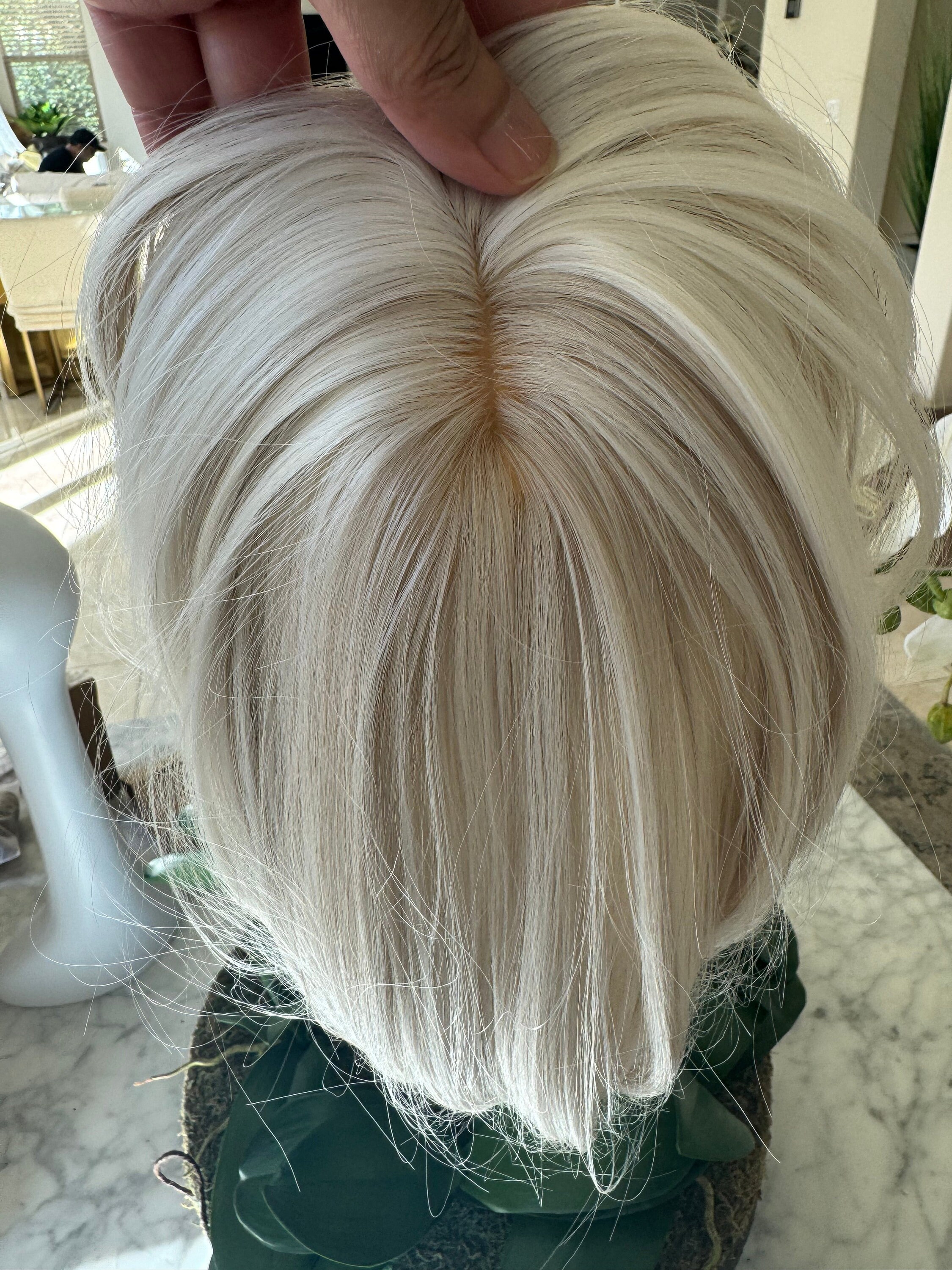 Till Style Pale White Highlighted Hair Toppers for Women Real Part ...