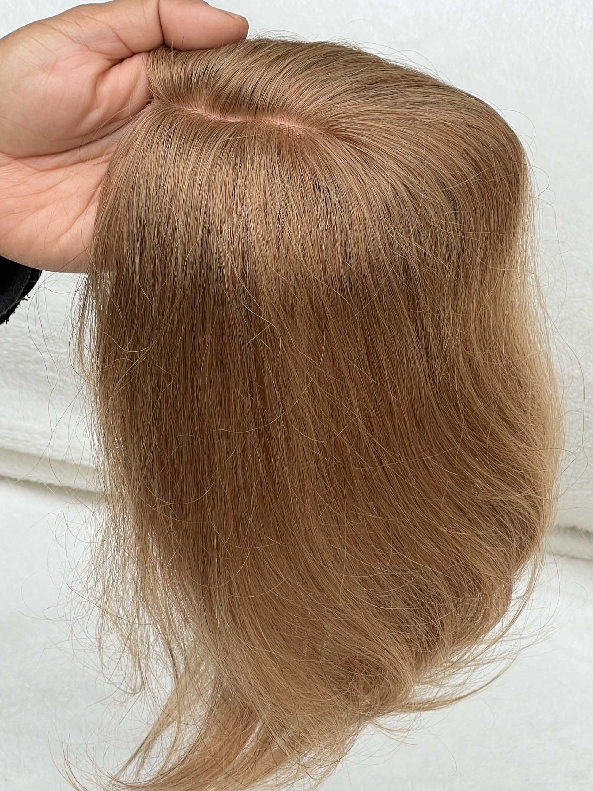 Real Human Hair Topper for Women Caramel Short Hair Toppers hair Loss Chemo gift for Her Clip in Hairpiece Real Part Holiday Updo Etsy