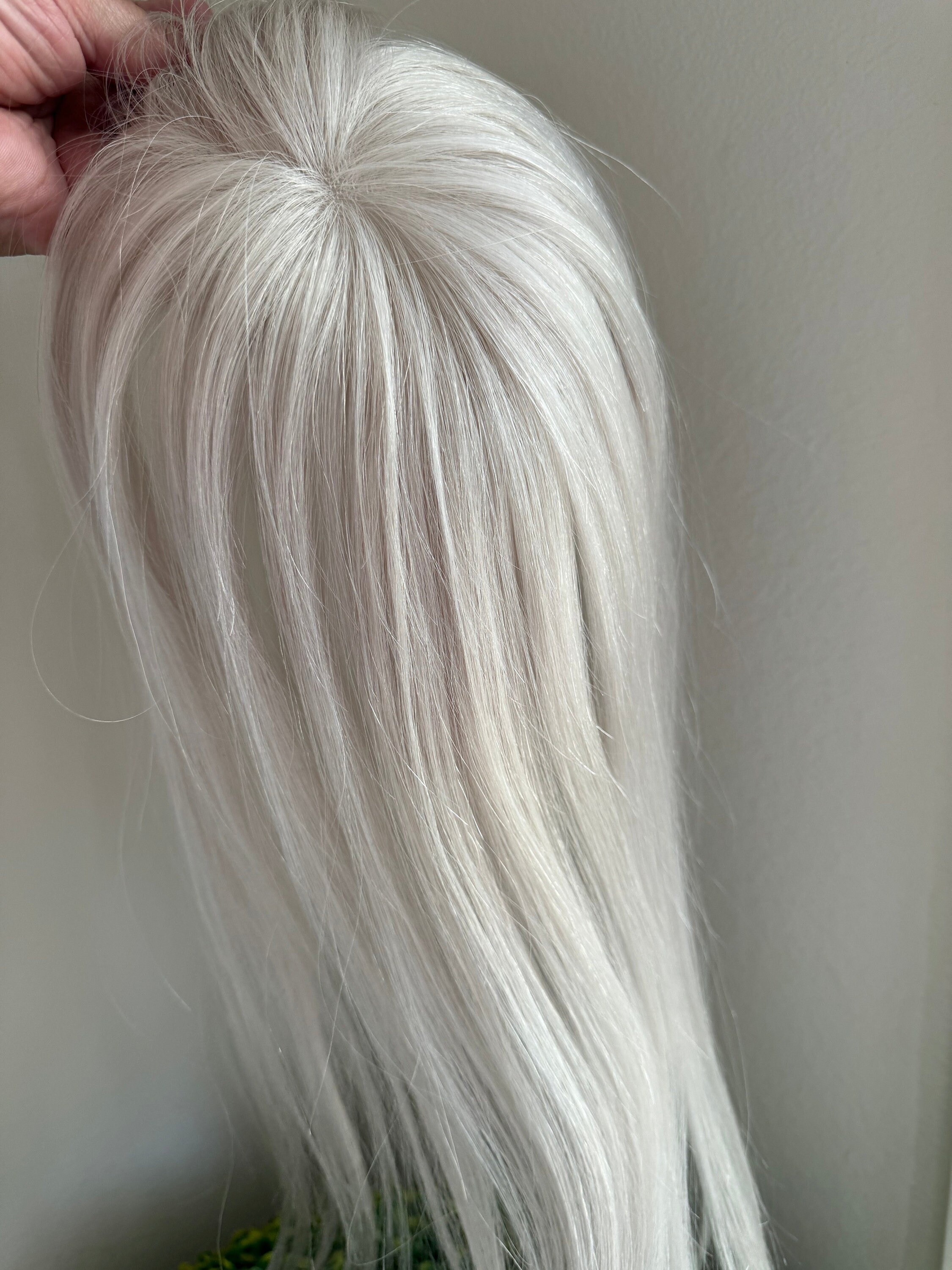Tillstyle White Human Hair Toppers for Women Virgin Hair White Blonde ...