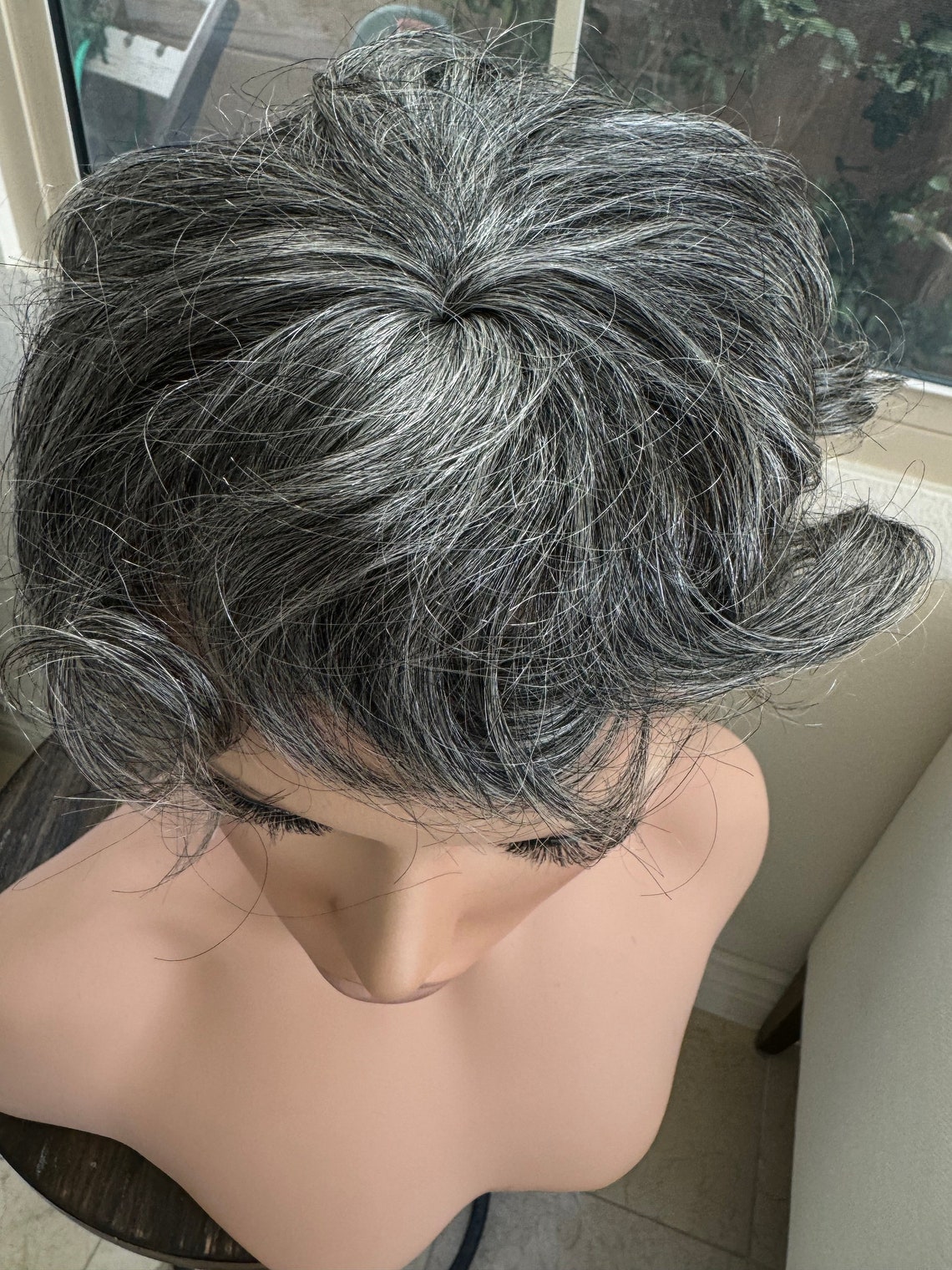 Tillstyle Dark Grey Human Hair Toppers for Women Topper With Bangs ...