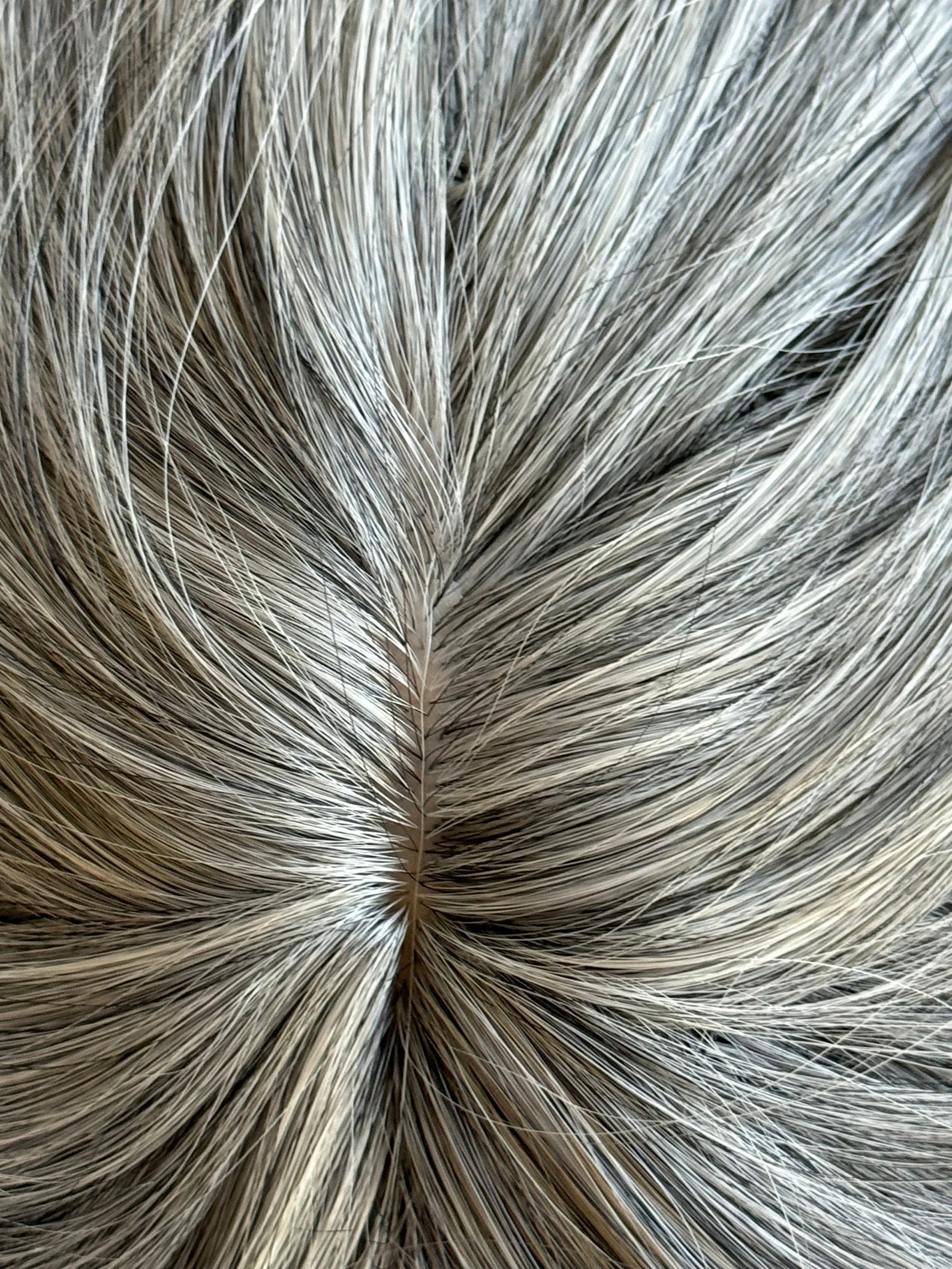 Till Style Grey Hair Toppers for Women Salt and Pepper Pale White With Yellowish White Ends ...