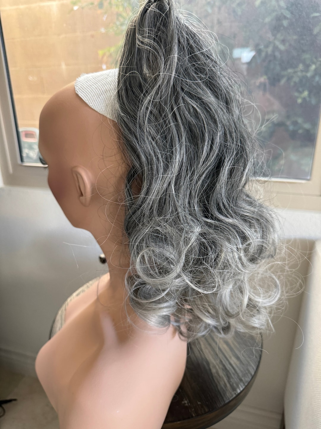 Tillstyle Grey Salt and Pepper Clip in Ponytail Clip in Pony Tail Real ...