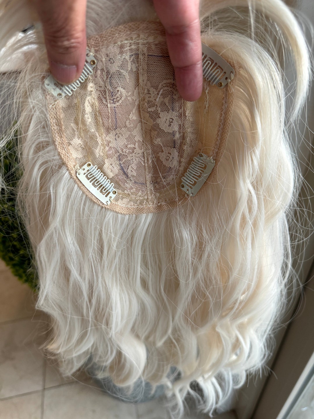 Till Style White Hair Toppers for Women With Butterfly Bangs Loose Body ...