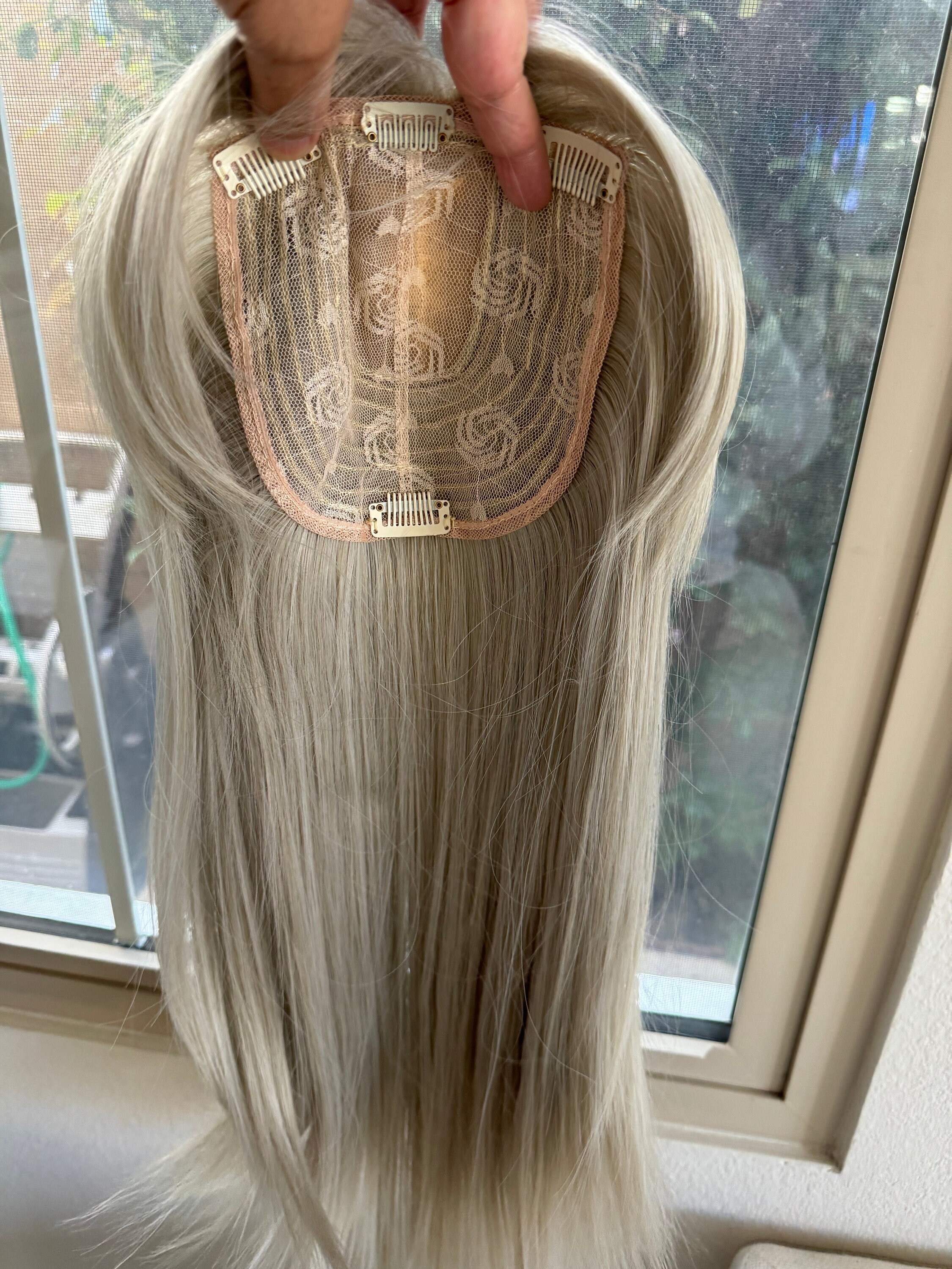 Till Style Silver Grey Hair Toppers for Women With Butterfly Bangs - Etsy