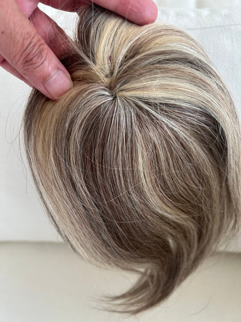 Tillstyle Top Hair Piece 100%human Hair Ash Brown/ Bleach Blonde ...