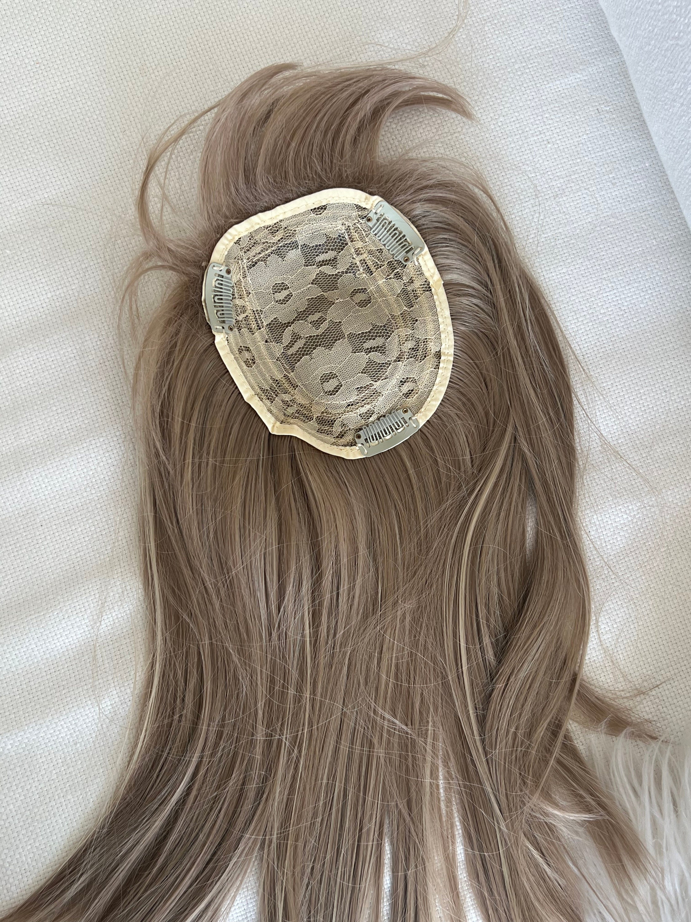 Synthetic Hair Topper With Bangs Ombre With Dull Blonde - Etsy