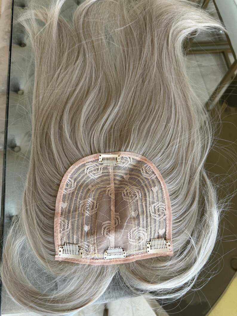 Till Style White Silver Grey Hair Toppers for Women With Butterfly ...