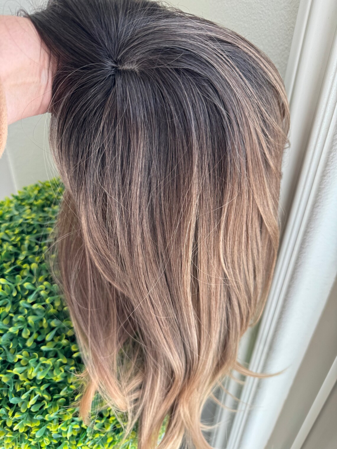 Tillstyle Dark Brown Rooted Hair Toppers With Bangs - Etsy