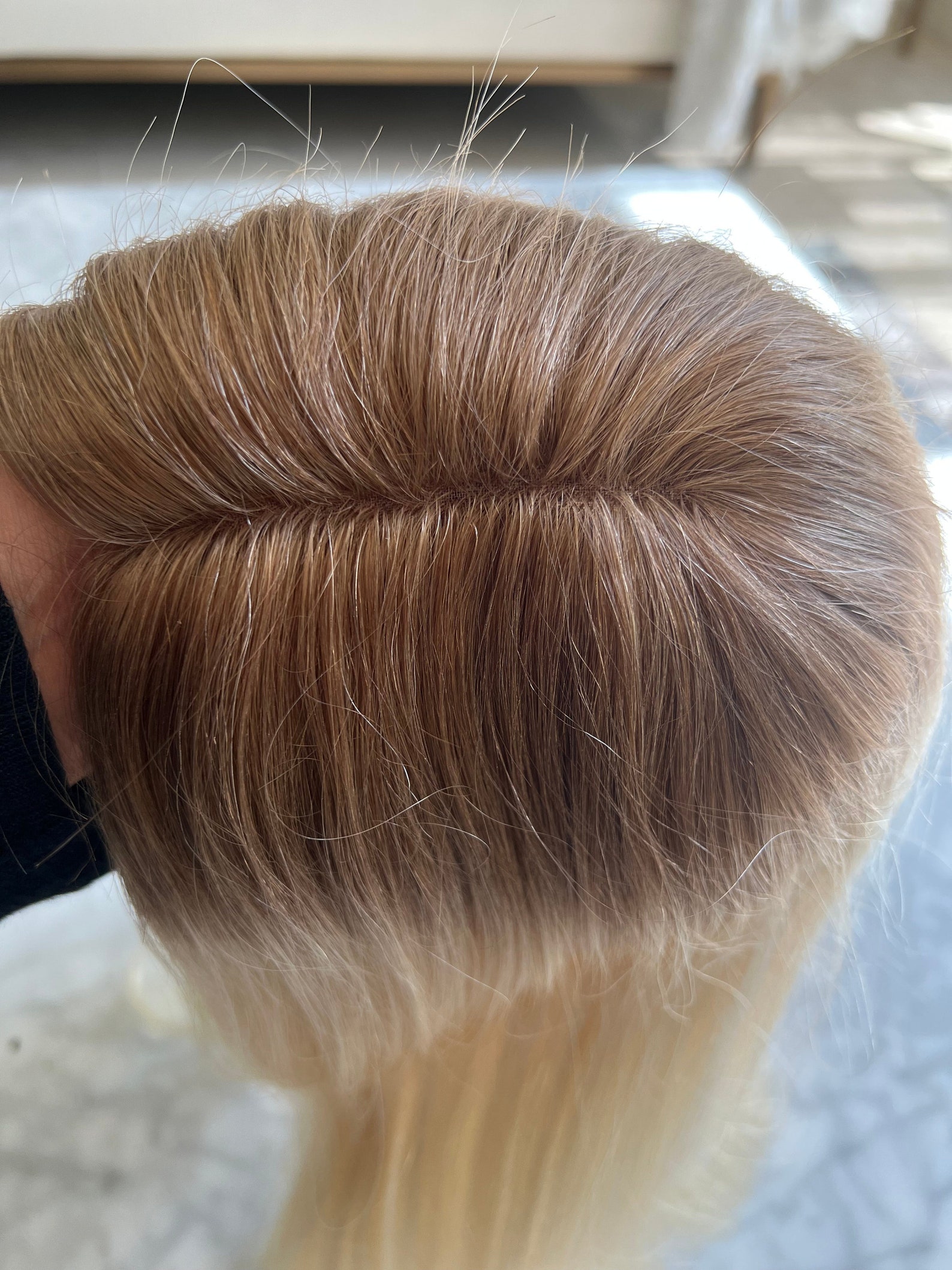Tillstyle Blonde Human Hair Topper Dark Rooted Mono Base - Etsy