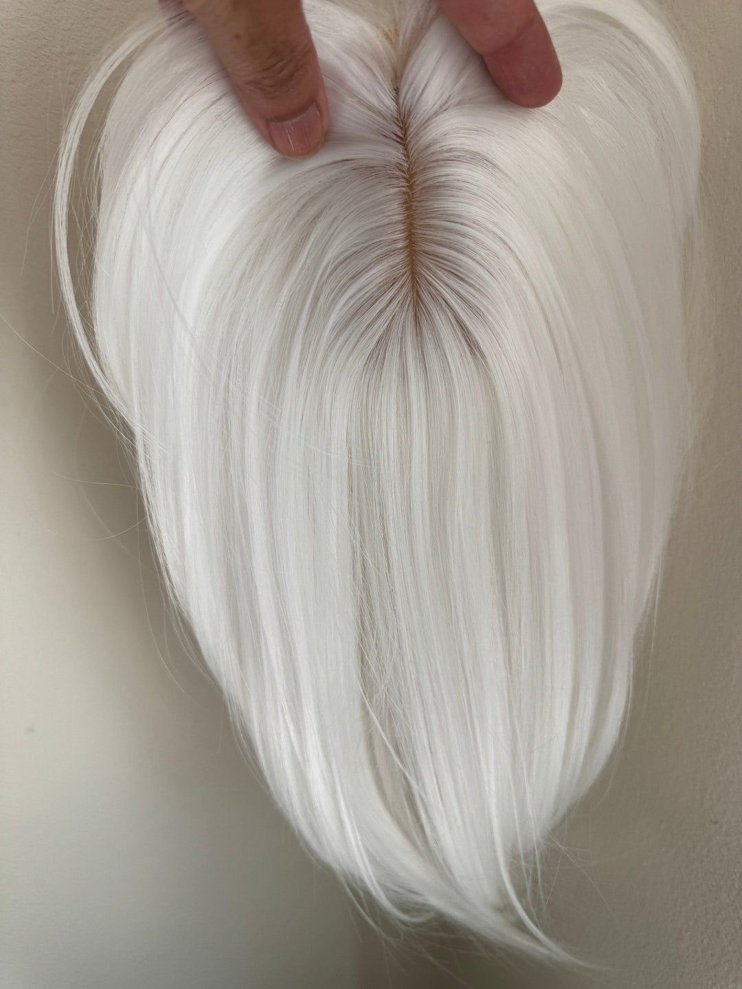 Till Style White Hair Toppers for Women Real Part /clip in Topper - Etsy