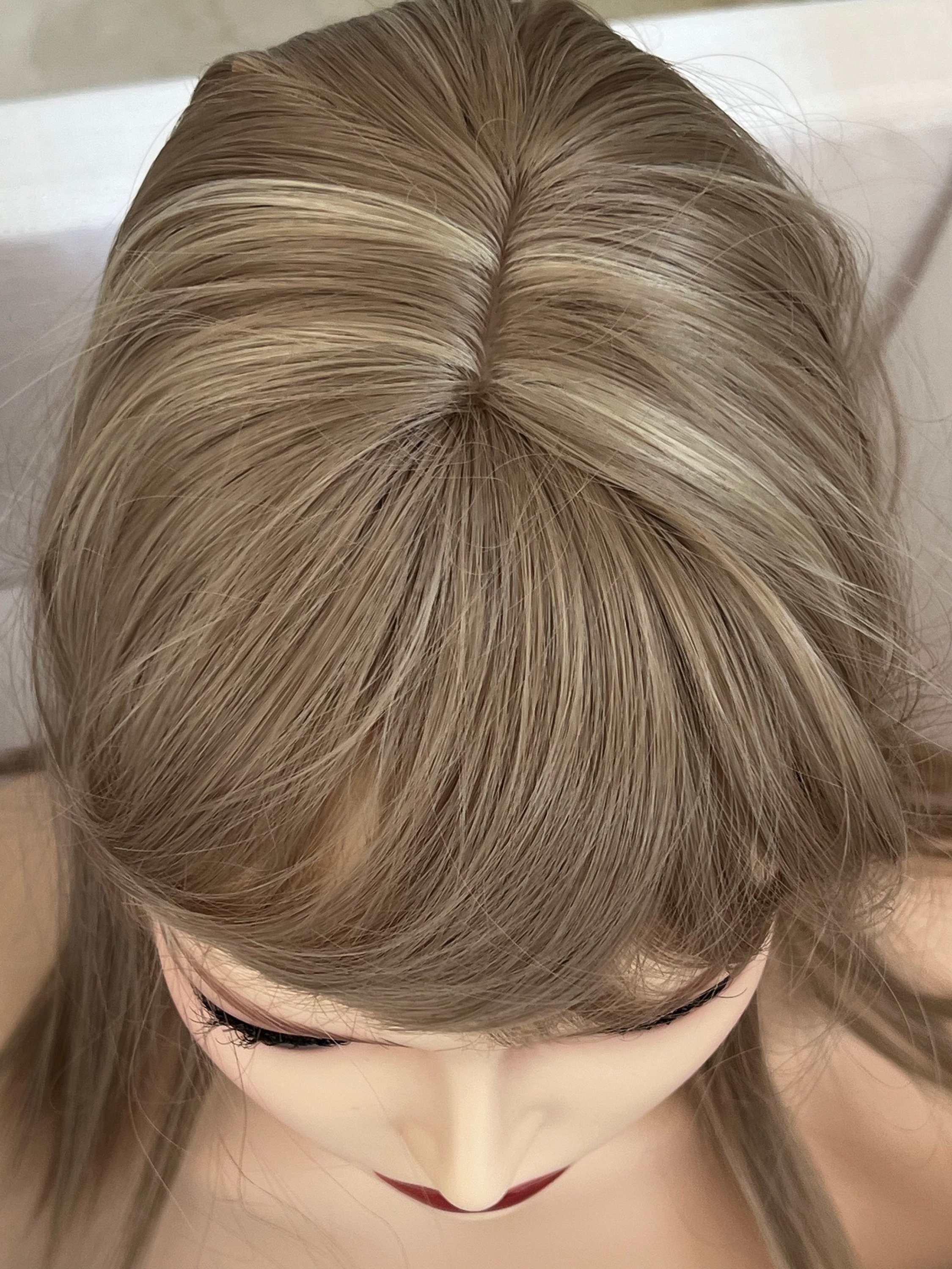 Synthetic Hair Topper With Bangs Ombre With Dull Blonde - Etsy