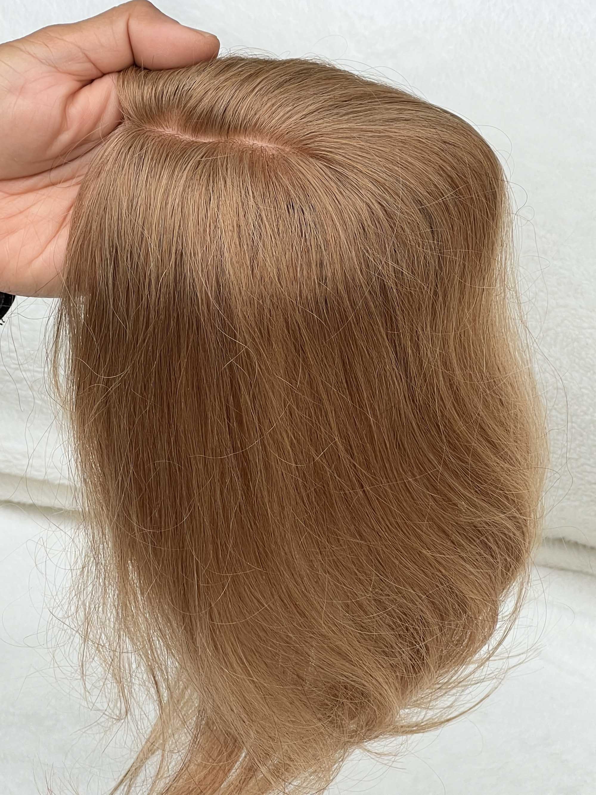 Real Human Hair Topper for Women Caramel / Short Hair Toppers hair Loss ...