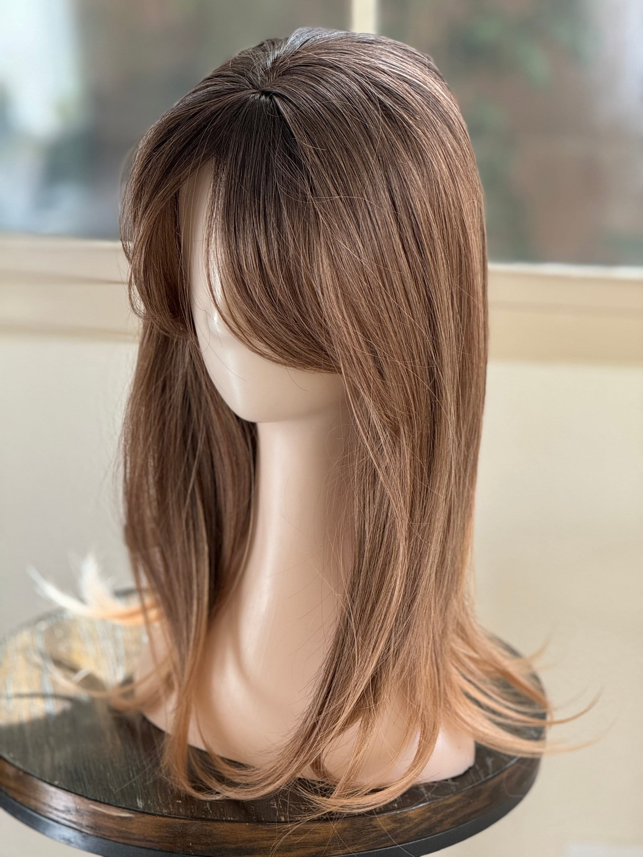 Tillstyle Highlighted Brown Hair Toppers With Bangs - Etsy