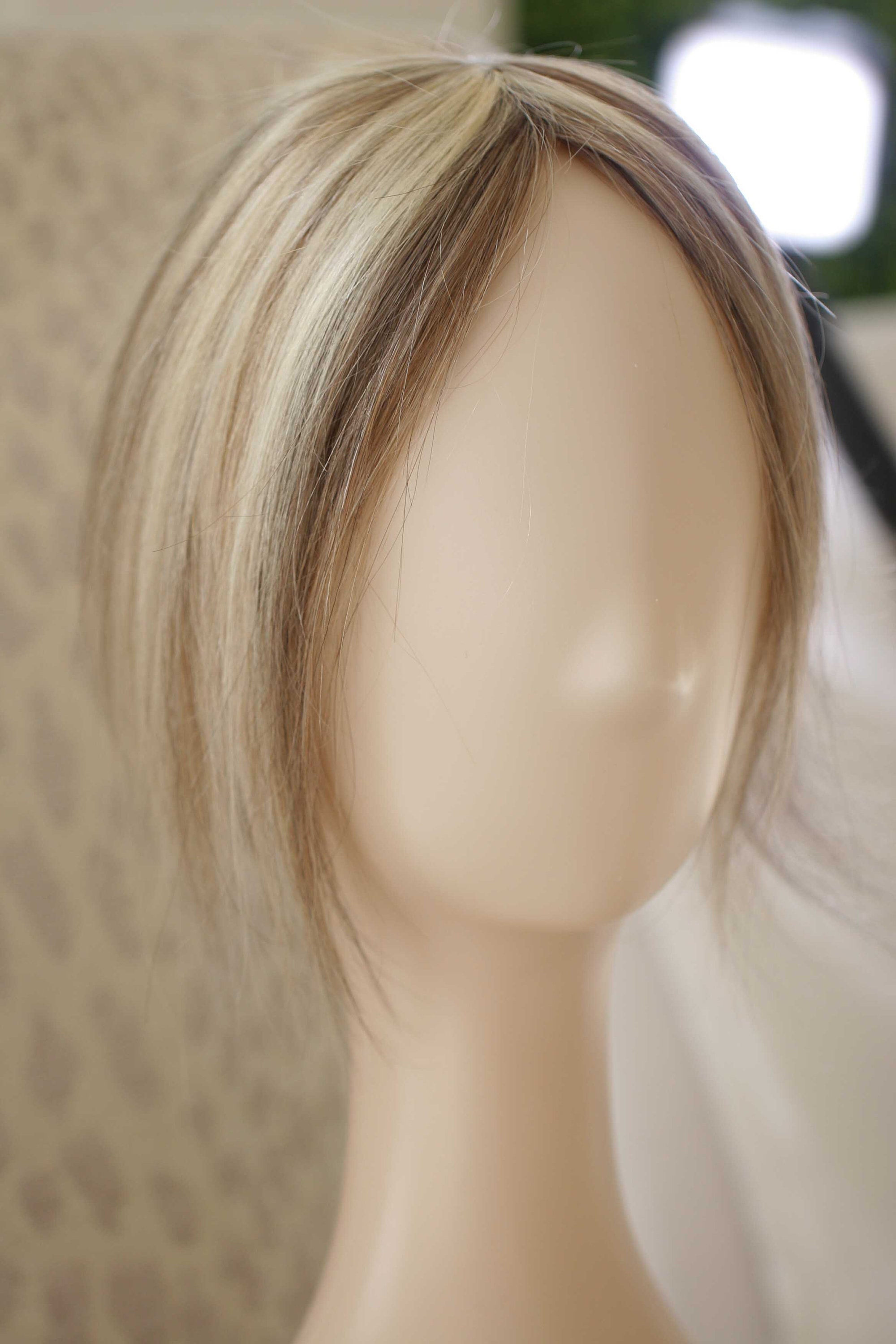 Human Hair Topper Hairpiece Centerpiece Thinning Crown Ash Blonde and ...