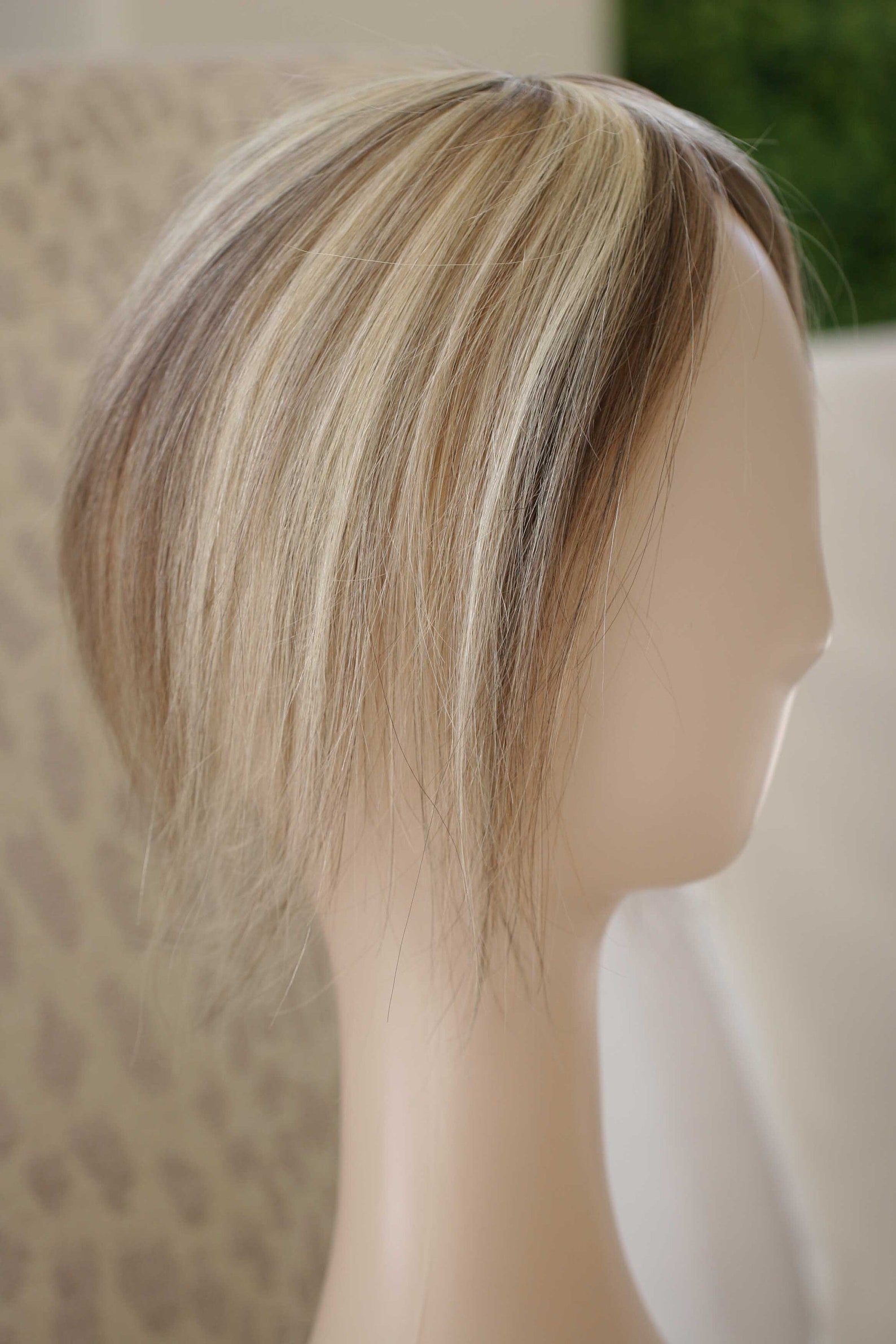 Human Hair Topper Hairpiece Centerpiece Thinning Crown Ash Blonde and ...