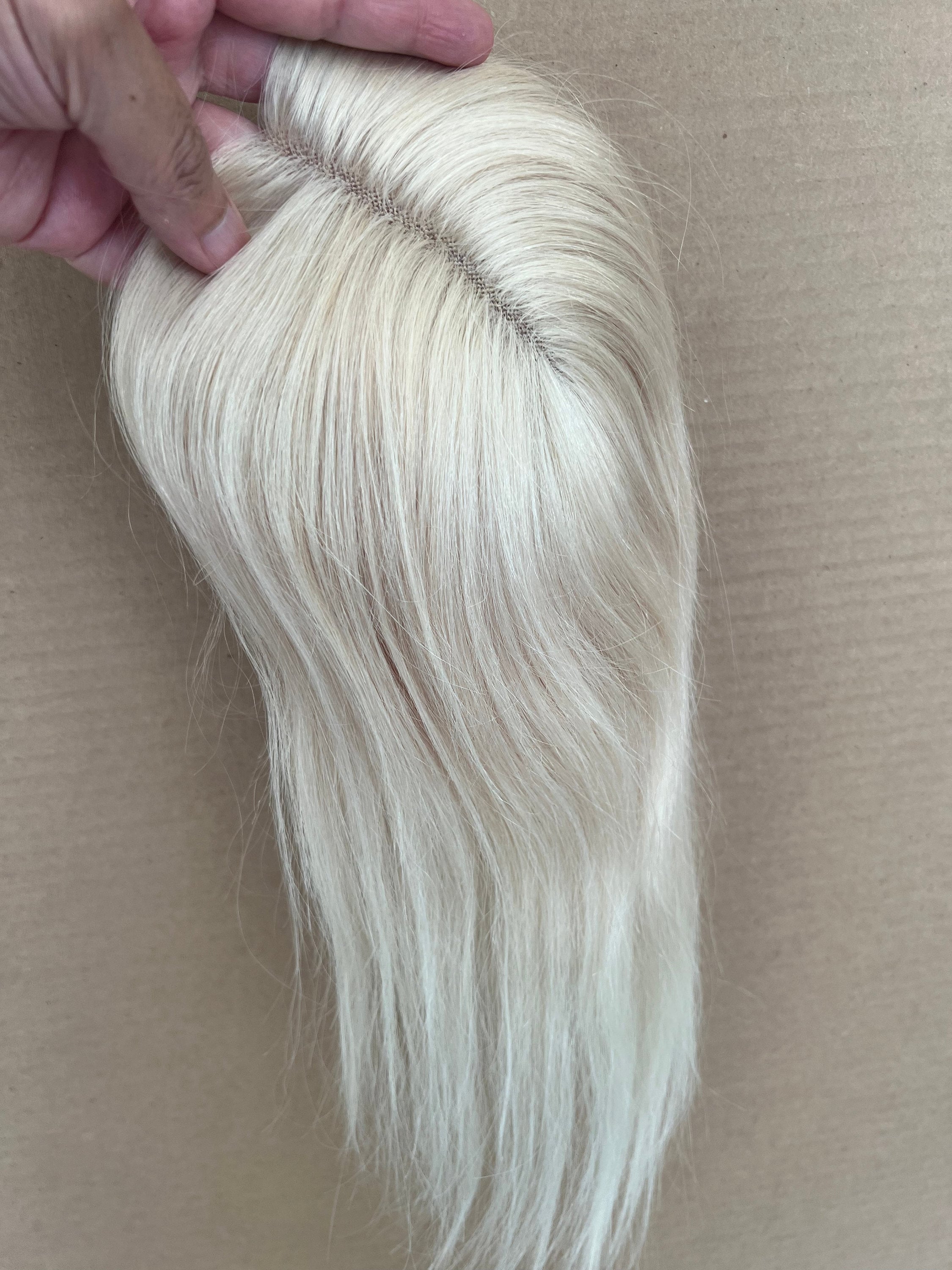 White Human Hair Toppers for Women Virgin Hair White Blonde /ice Blonde ...