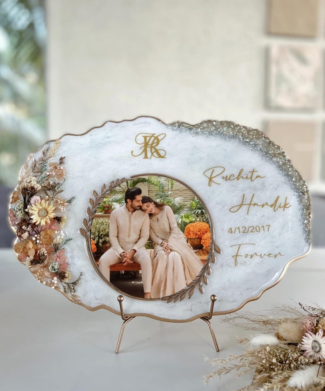 Resin Personalised Frame Resin Art Frame Customizable Photo Flower ...