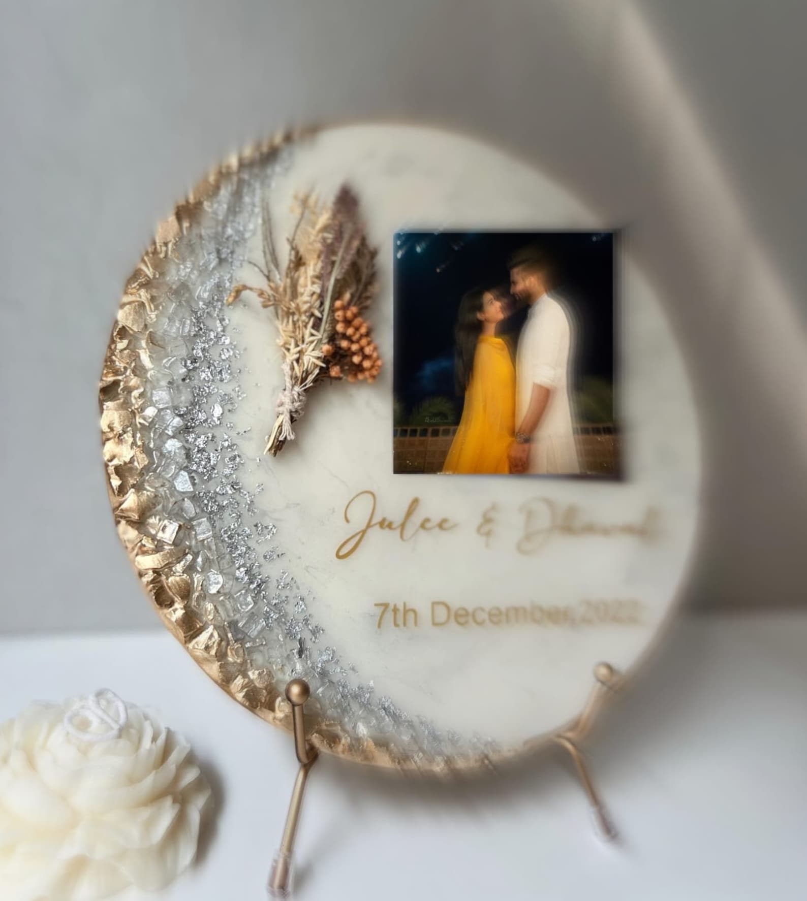 Beuty of Resin Frame Resin Art Frame Dry Flower's Customizable Photo ...