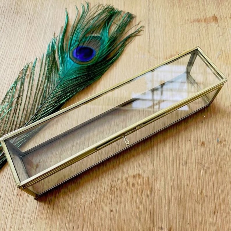 Vintage Metal Glass Box for Letter Love Scroll Letter Box Boyfriend ...