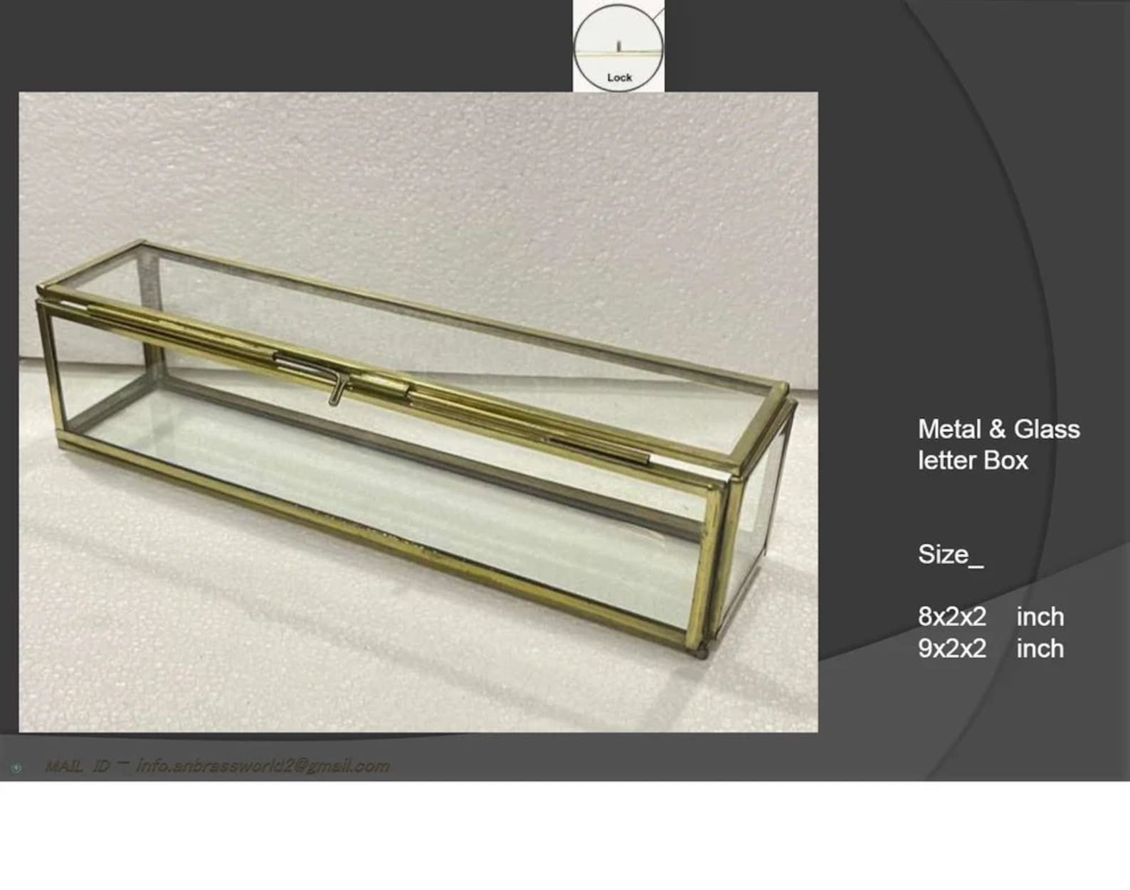 New Box Glass and Metal Scroll Box Wedding Card Invite Birthday ...