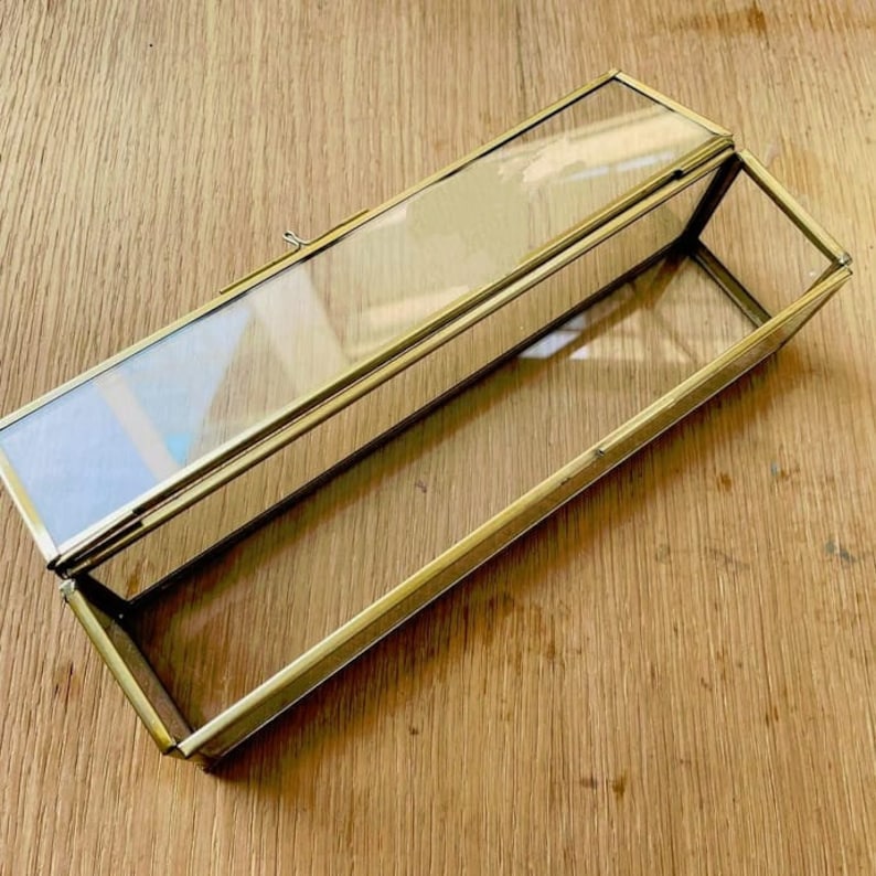 Vintage Metal Glass Box for Letter Love Scroll Letter Box Boyfriend ...