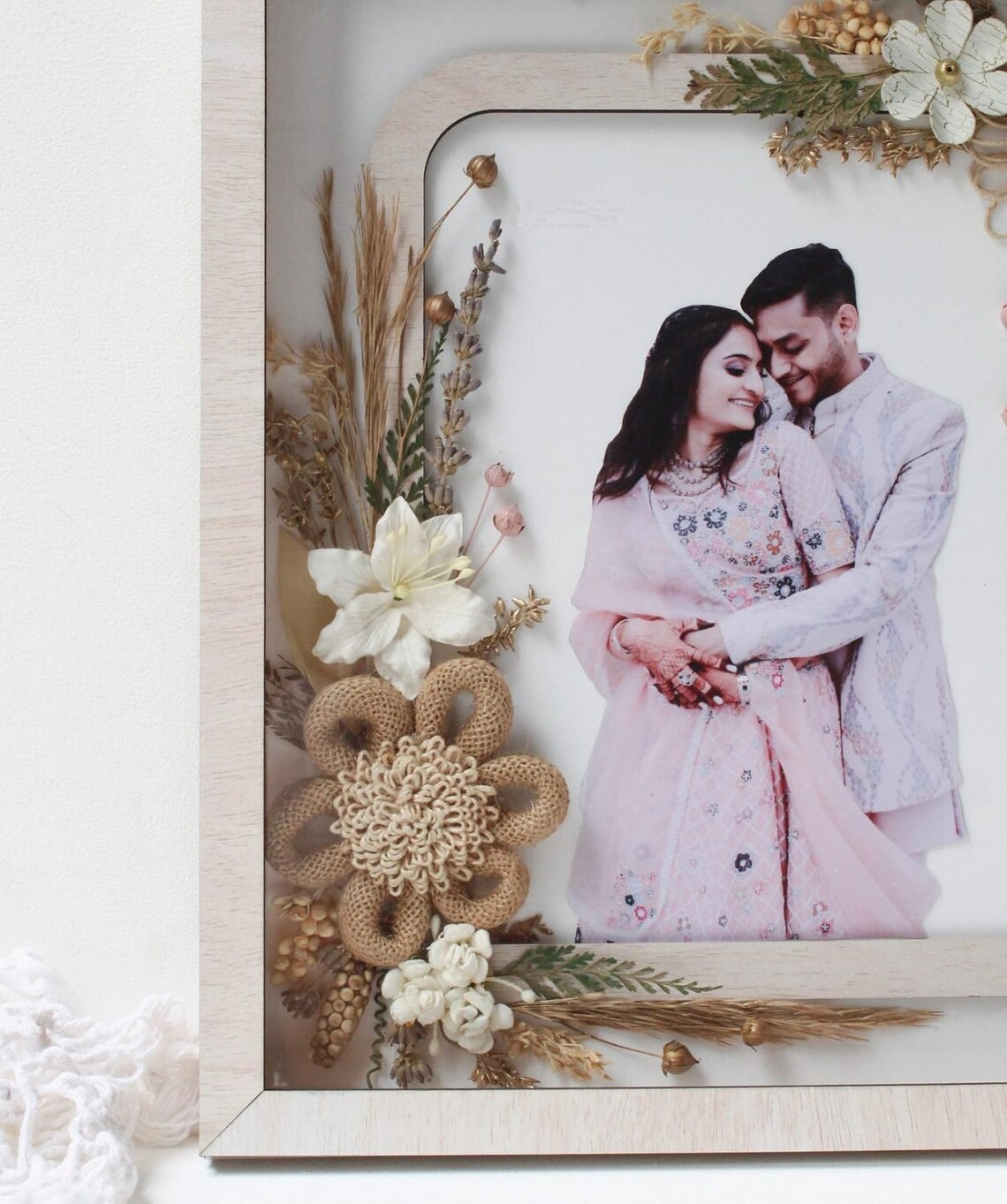 Forever Wooden Dry Flower Frame for Couples Personalized Engagement ...