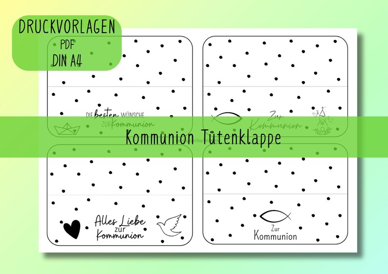 Communion Bag Flap Printable Template | Communion Bag Closure | PDF A4 ...