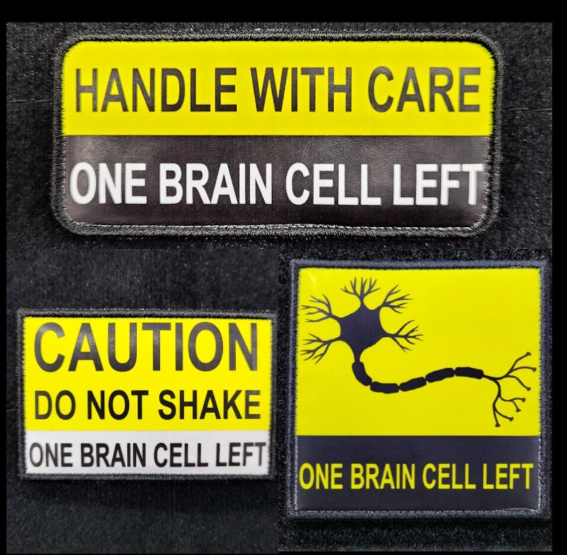 One Brain Cell Left Velcro Morale Patch - Etsy