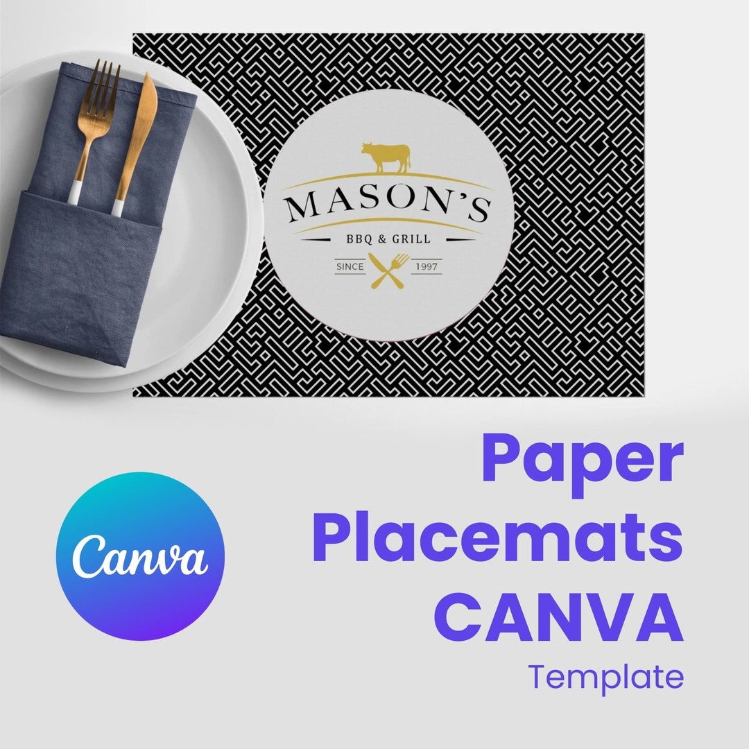 Customizable Canva Paper Placemats Template, Editable Printable ...