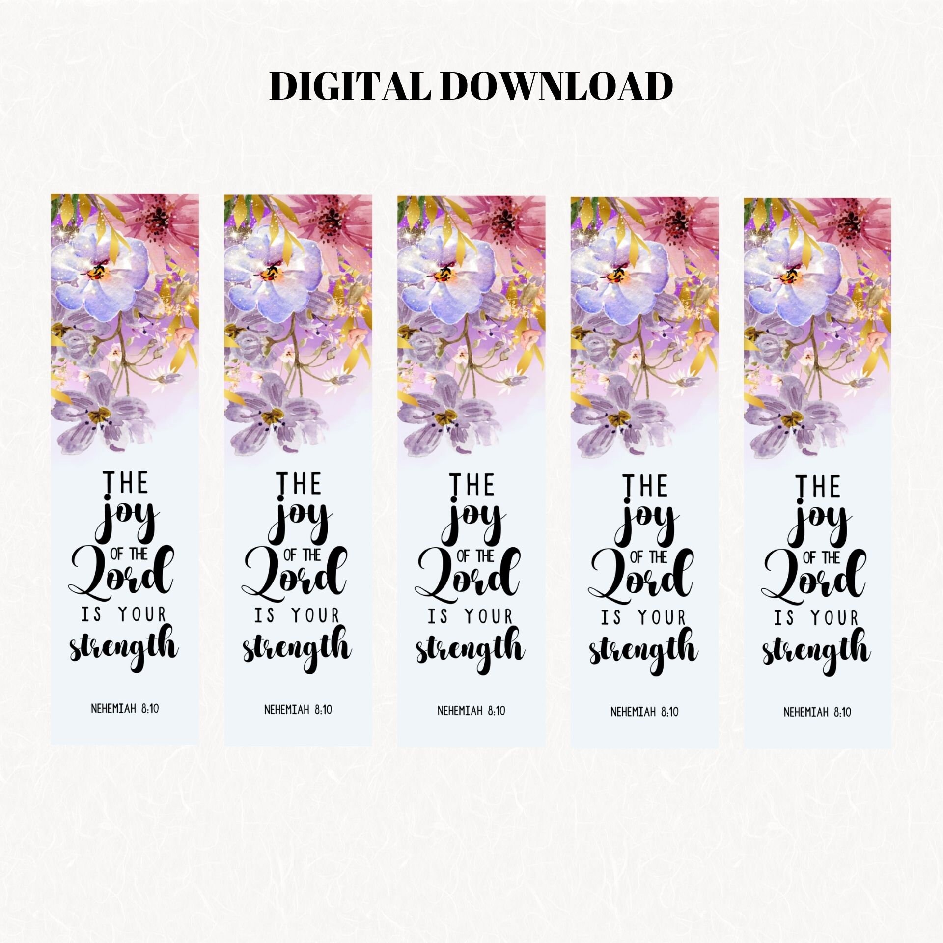 Printable Bible Verse Bookmarks Set Inspirational Scripture Bookmarks ...
