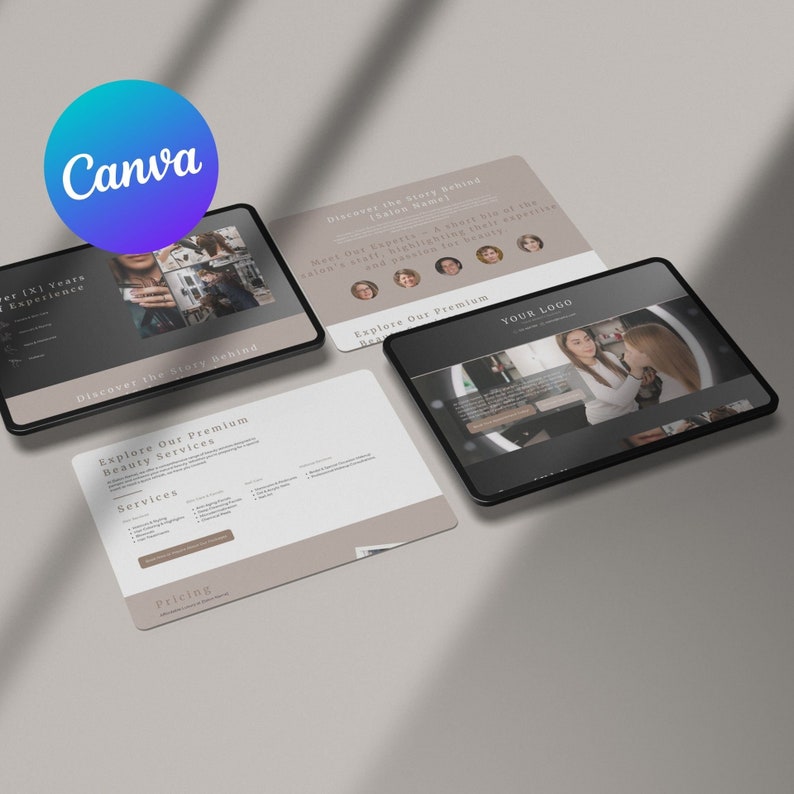 Canva Website Template for Beauty Center, Beauty Saloon Website ...