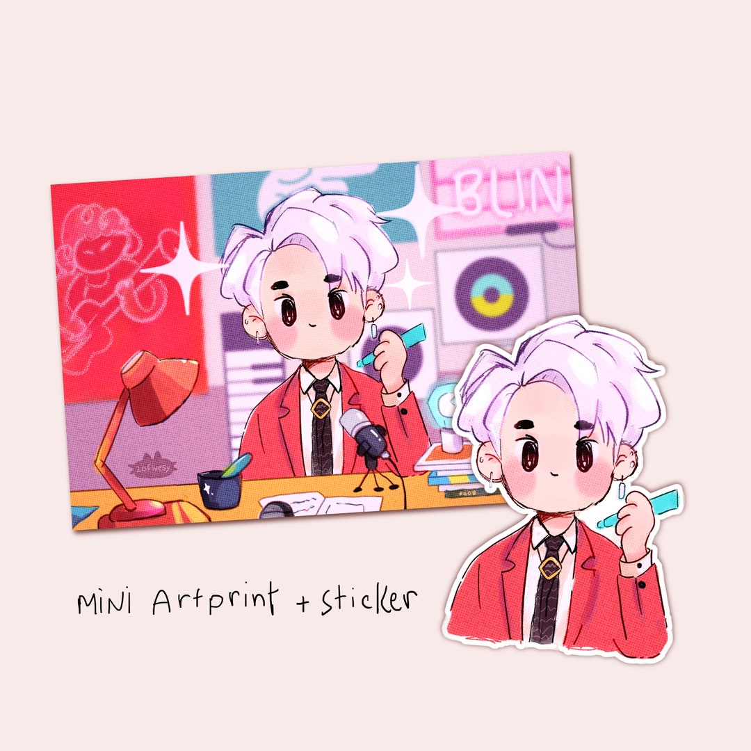 Jonghyun Poetartist Art Print ,sticker A6 Illustrated Shinee Postcard , Kpop Fanart Print - Etsy